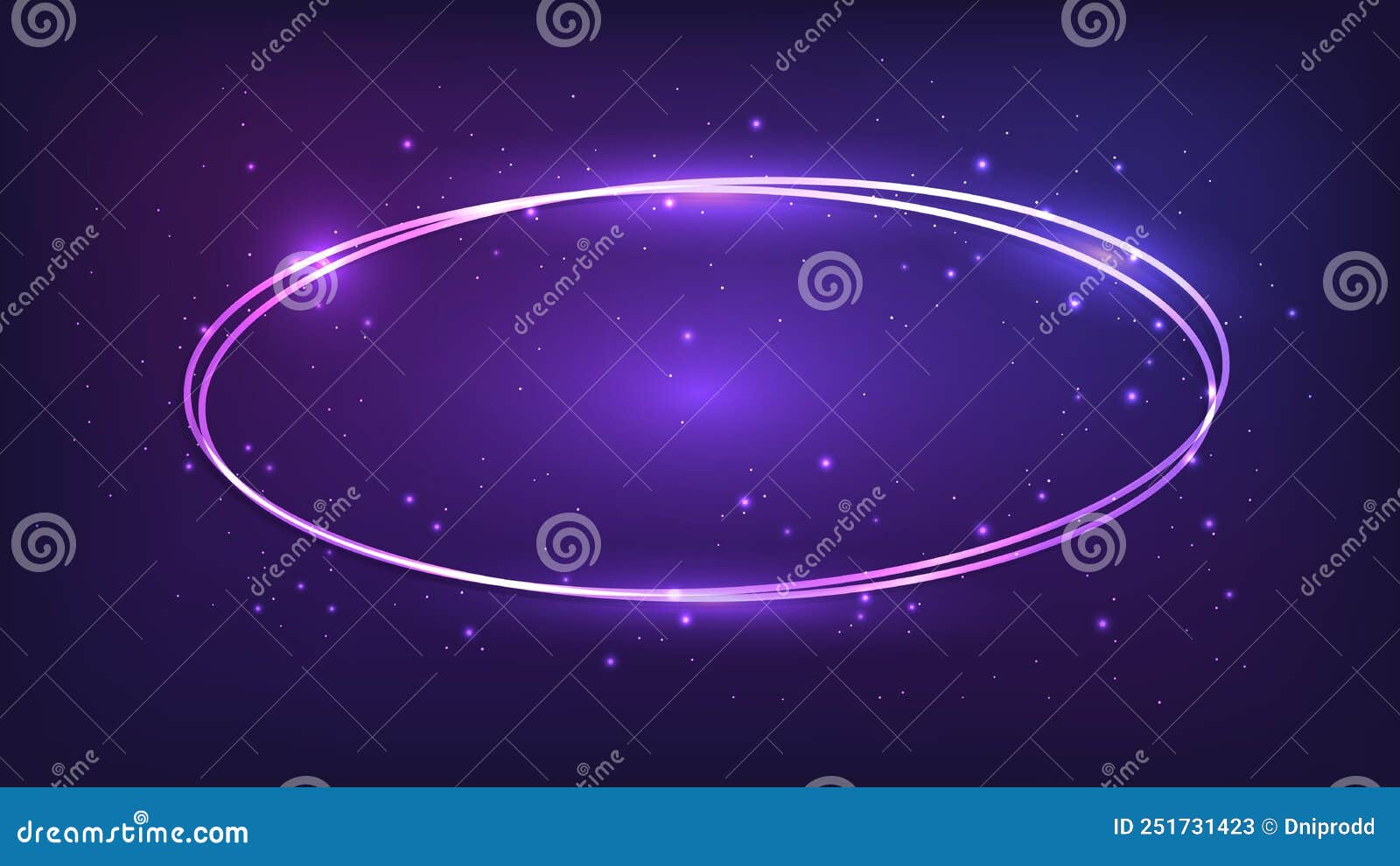 Neon Oval Frame with Shining Effects Stock Vector - Illustration of ...