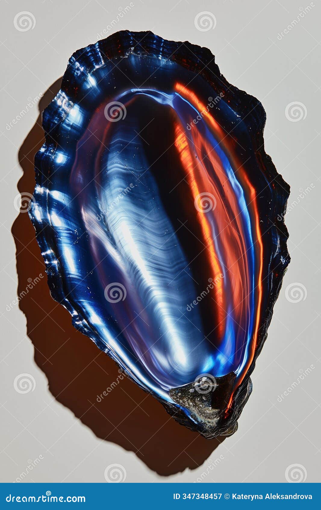 Neon Oyster Shell with Metallic Reflections and Deep Iridescent Hues ...