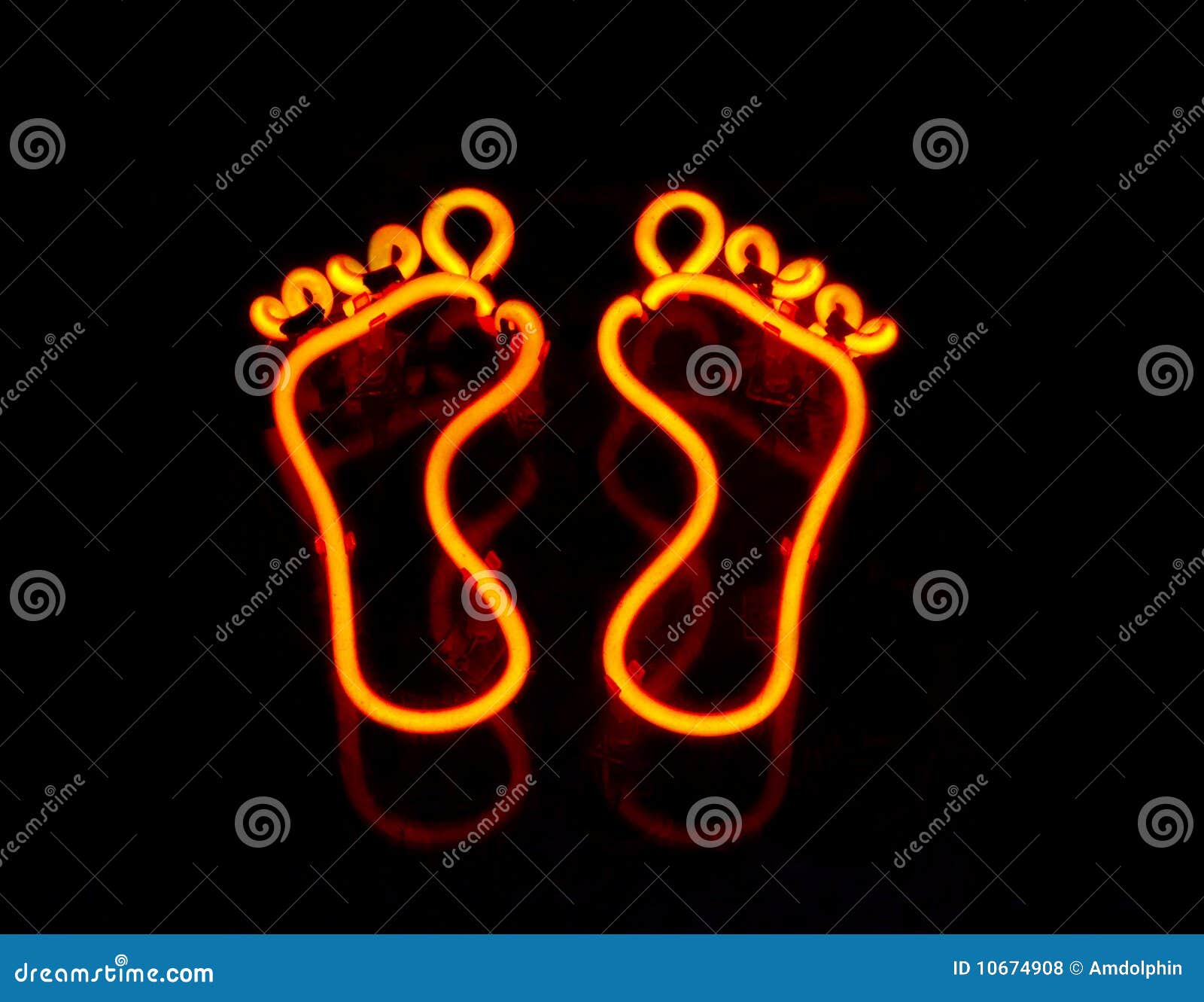 Neon pair of feet stock photo. Image of energy, toes - 10674908