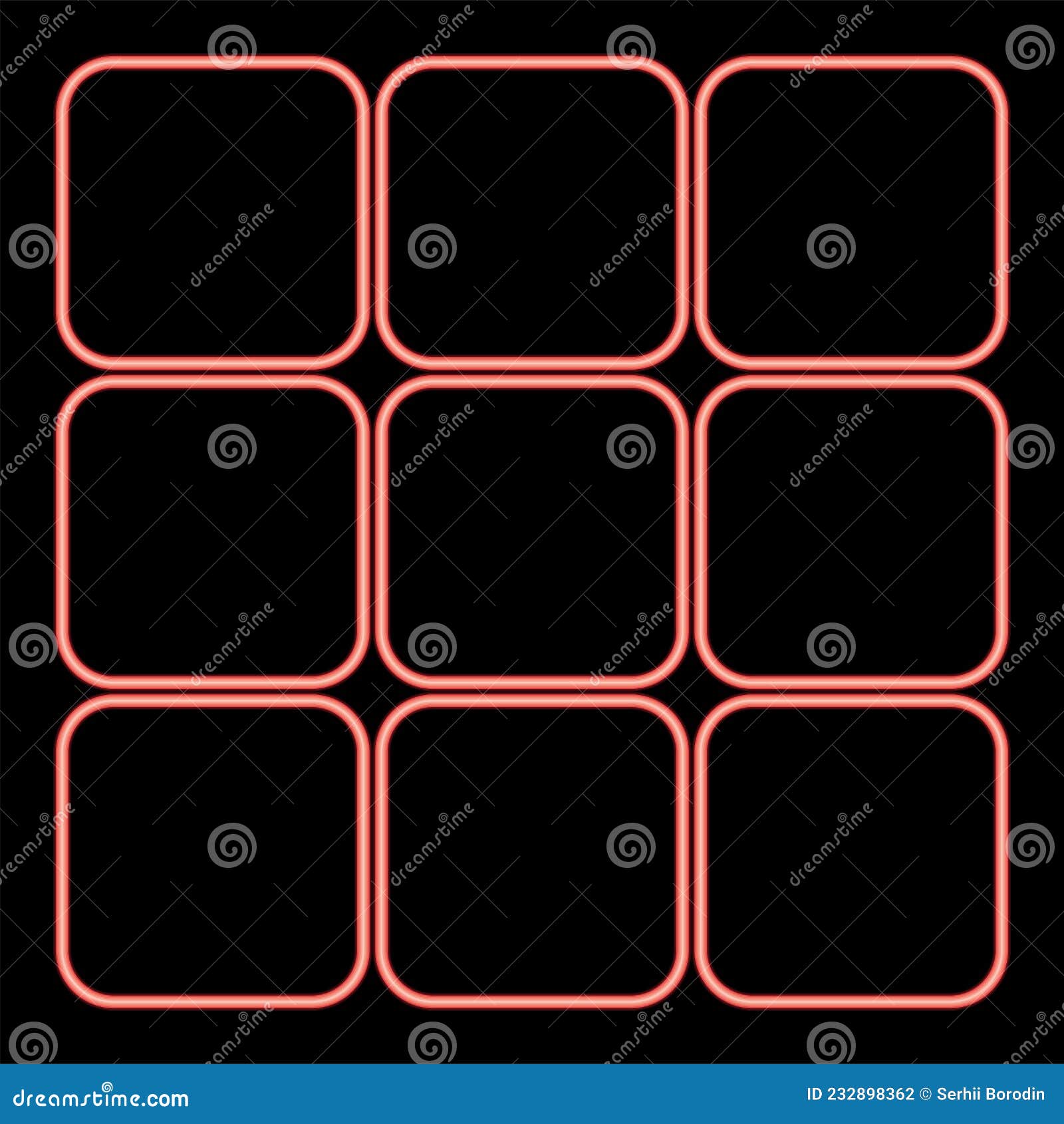 Neon Panel Enter Red Color Vector Illustration Flat Style Image Stock ...