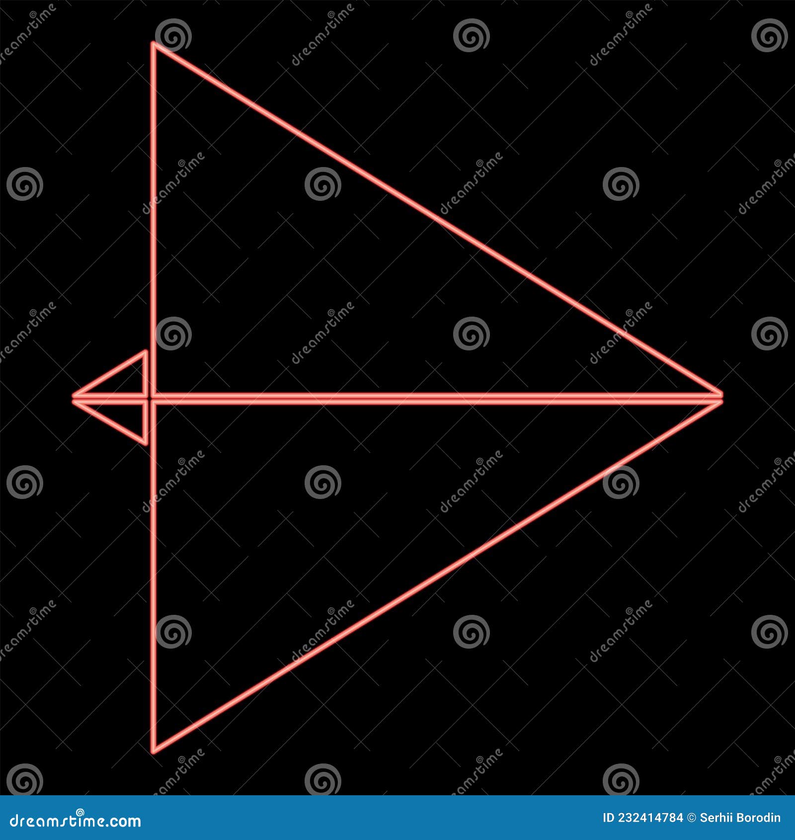 Neon Paper Airplane Red Color Vector Illustration Flat Style Image ...