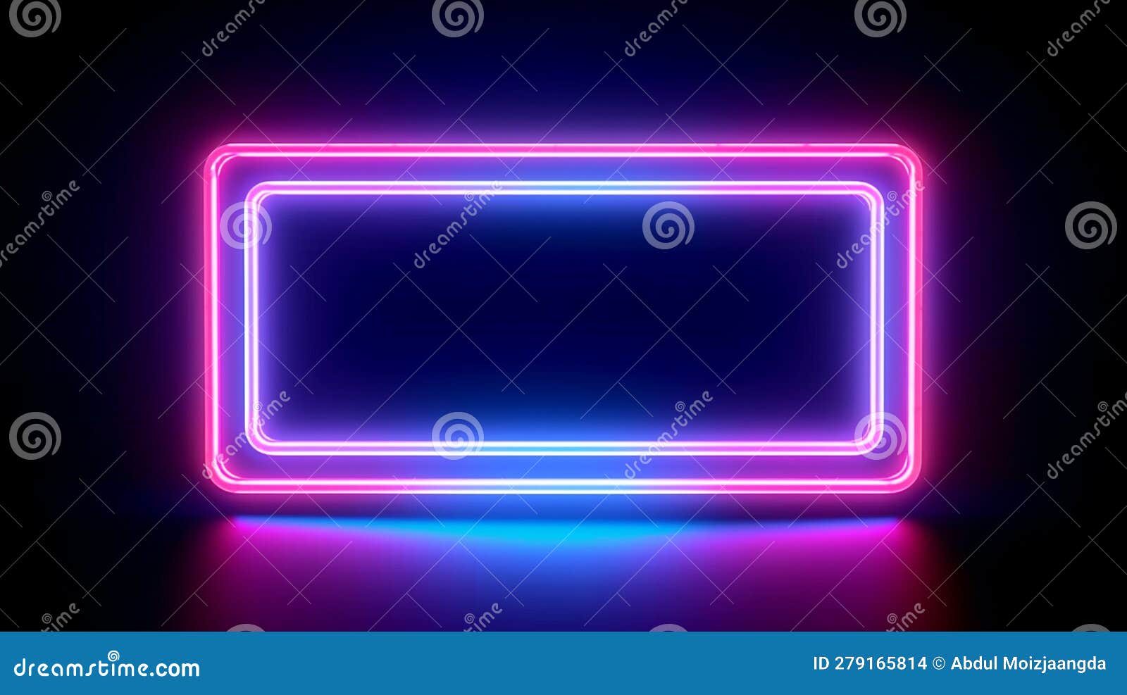 Neon Parallelogram Frame with Dynamic Pink and Blue Light Overlay Stock ...