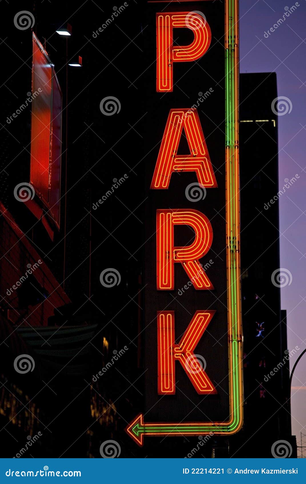 Neon Park stock image. Image of city, dark, night, evening - 22214221