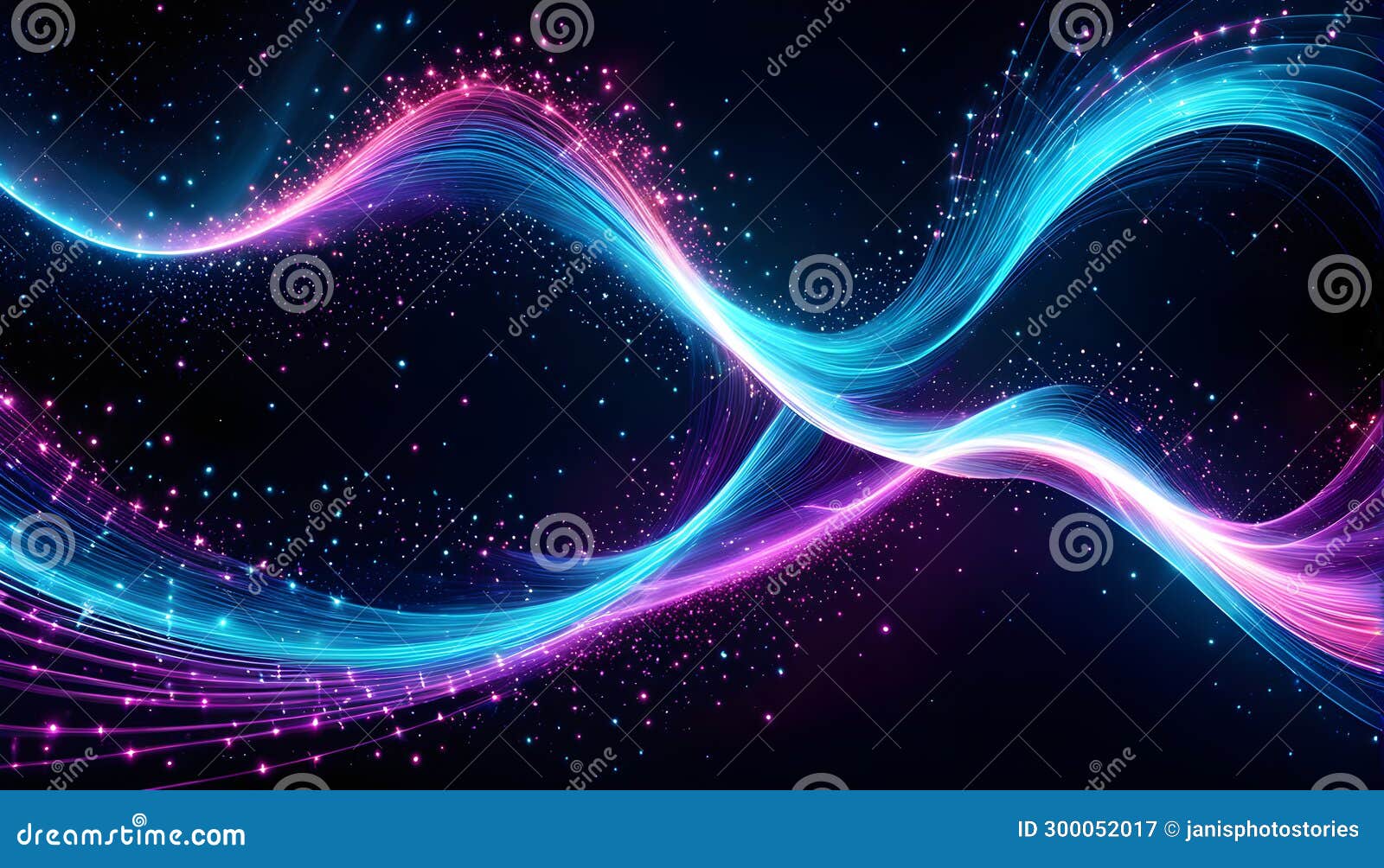 Neon Particles Waves. Abstract Particle Background Stock Image - Image ...