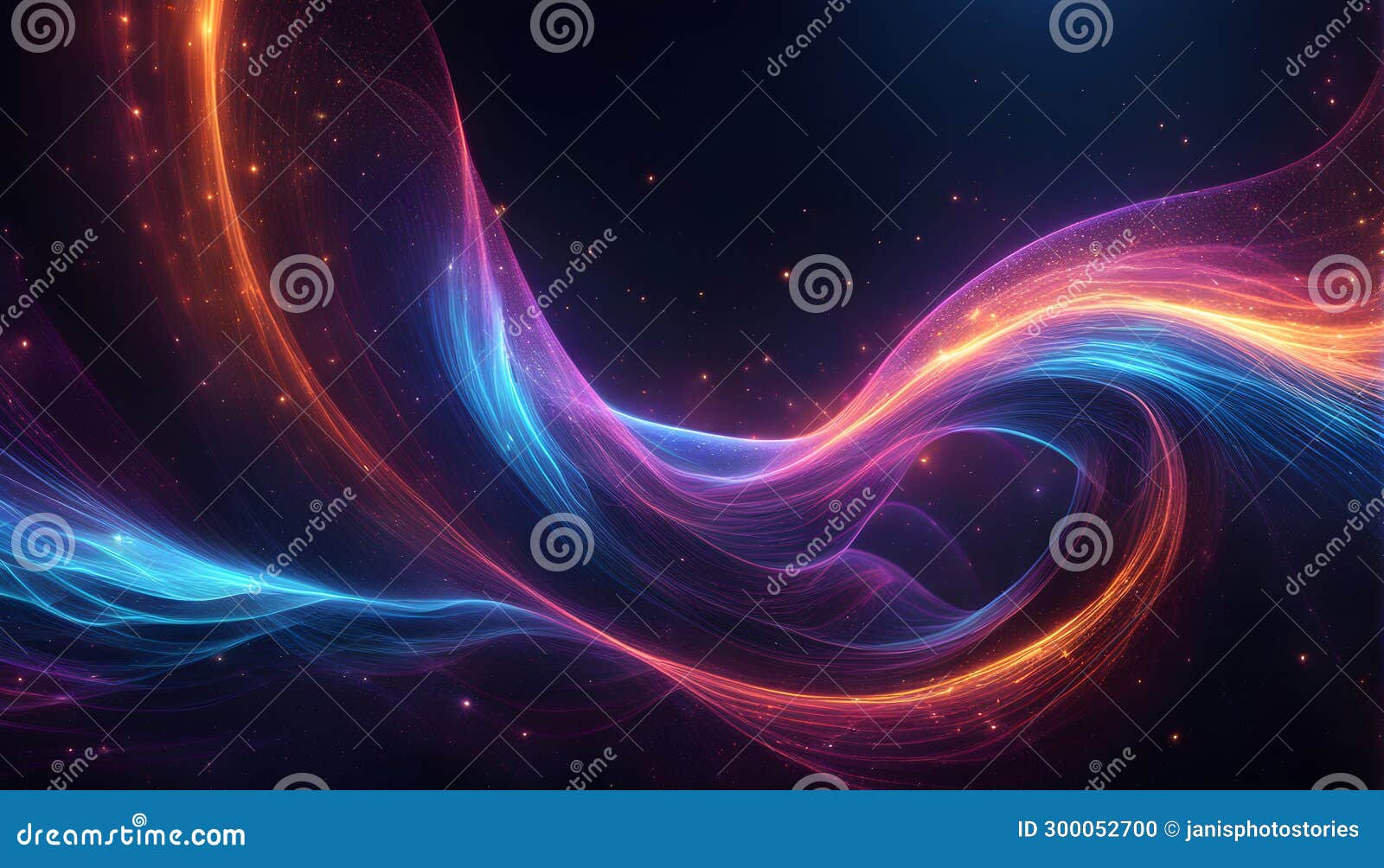 Neon Particles Waves. Abstract Particle Background Stock Photo - Image ...