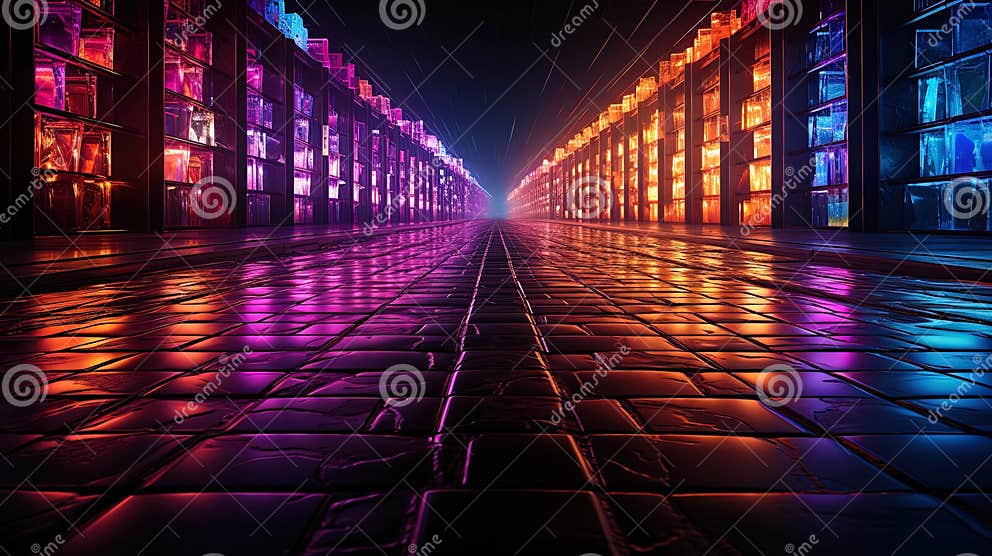 A Neon Passage Flickering in Endlessly, Like a Light Tunnel into a ...