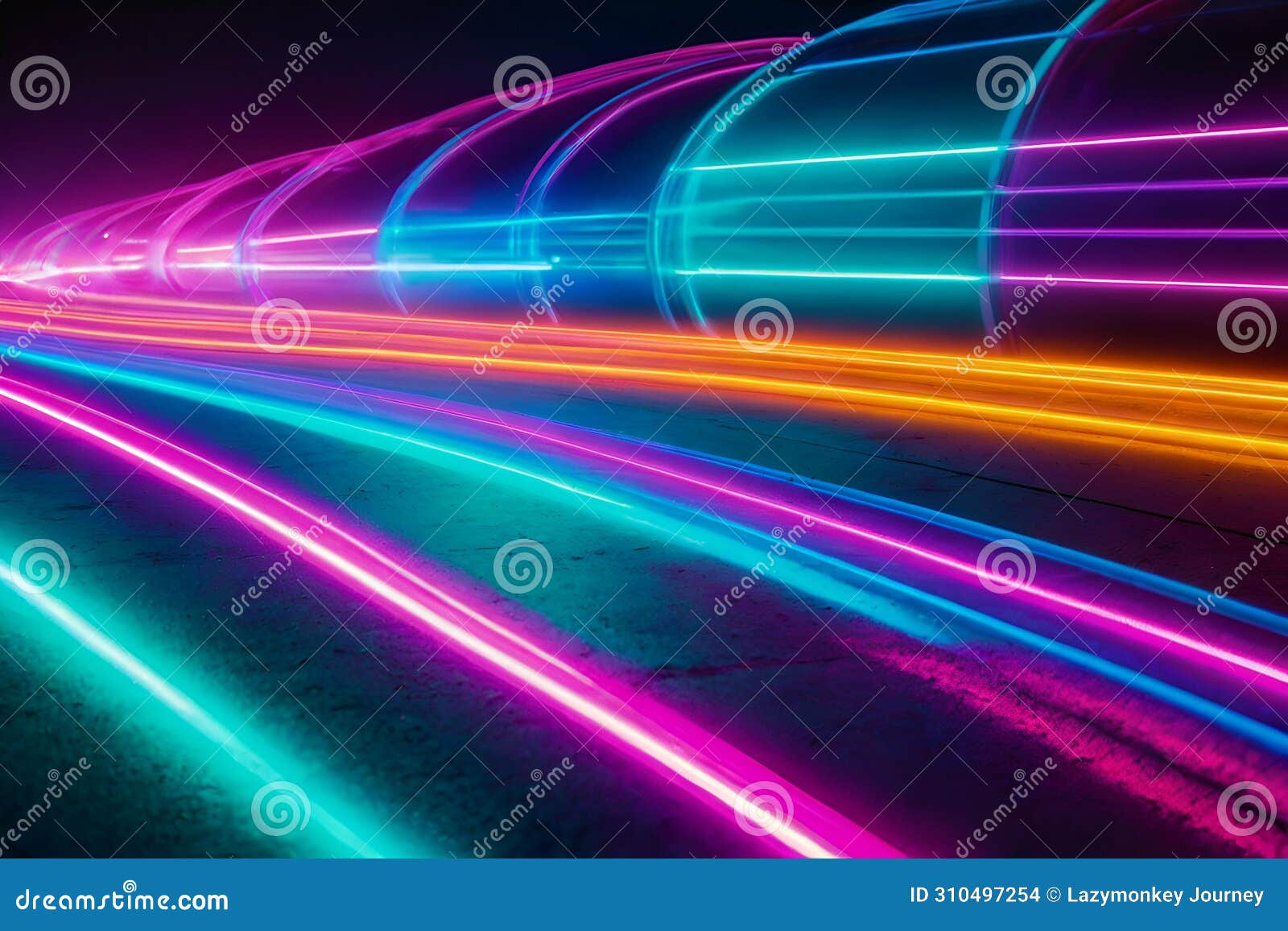 Neon Pastel Colored Lights and Speed Glow Lights Stock Illustration ...
