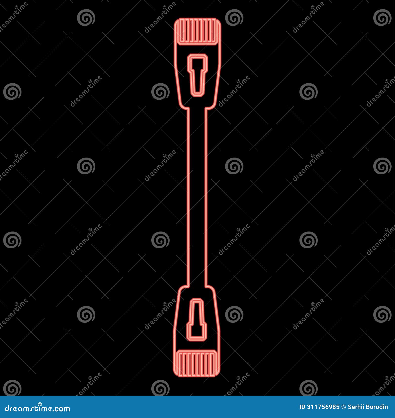 Neon Patch Cable Path Cord Ethernet Technology Rj45 Net Concept Red ...