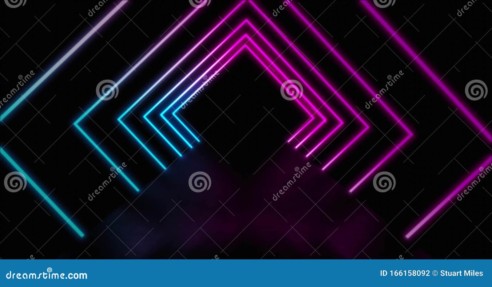Neon Pathway Shows Retro Laser Corridor or Virtual Effect - 4k Stock ...