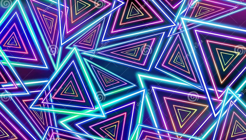 Neon Pattern on Colorful Background. Banner Design Stock Illustration ...