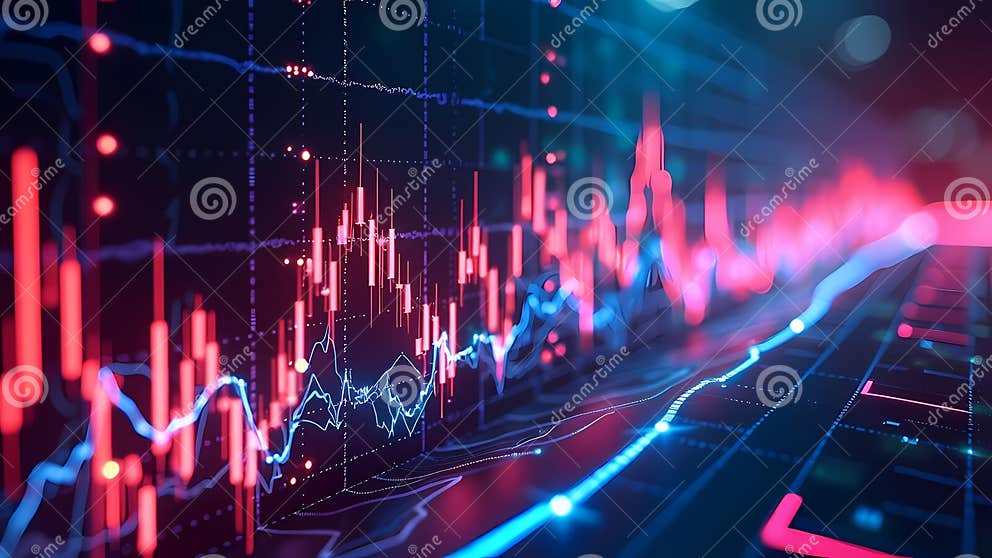 Neon Patterns Forming Data Visualizations Stock Image - Image of health, heartbeat: 350511161