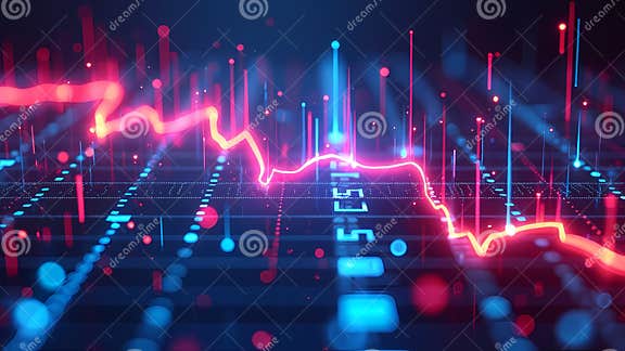 Neon Patterns Forming Data Visualizations Stock Illustration ...