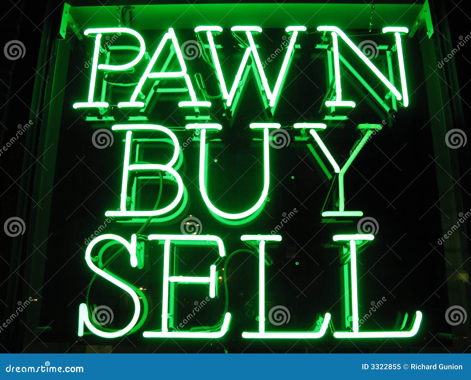 Neon Pawn Shop Sign stock image. Image of shop, loan, lending - 3322855
