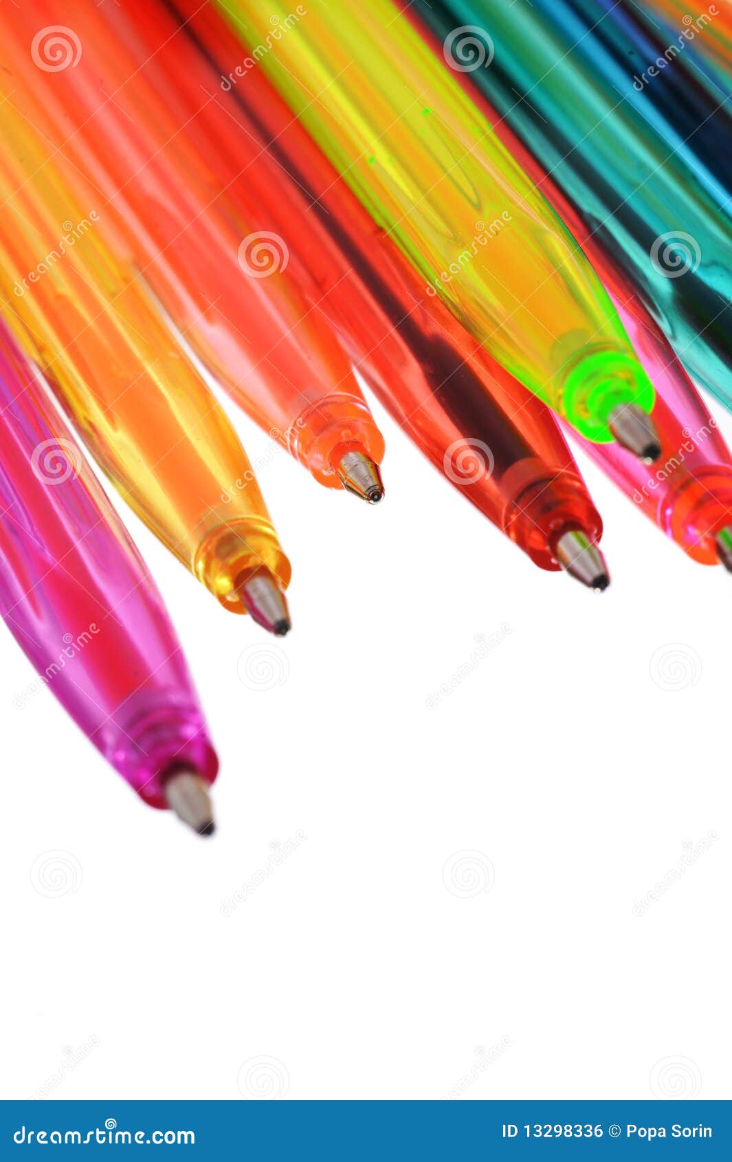 Neon Pens of Various Colours Stock Photo - Image of bright, purple ...