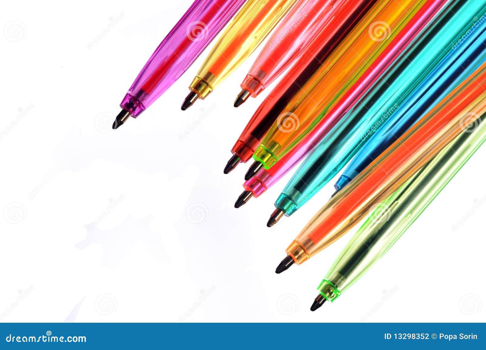 Neon Pens of Various Colours Stock Photo - Image of green, plastic ...