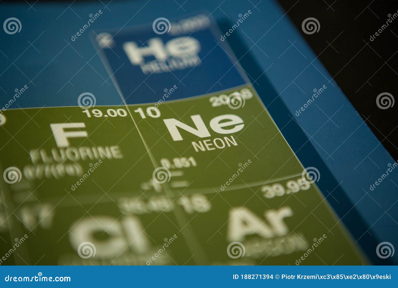 Neon on the Periodic Table of Elements Stock Photo - Image of design ...