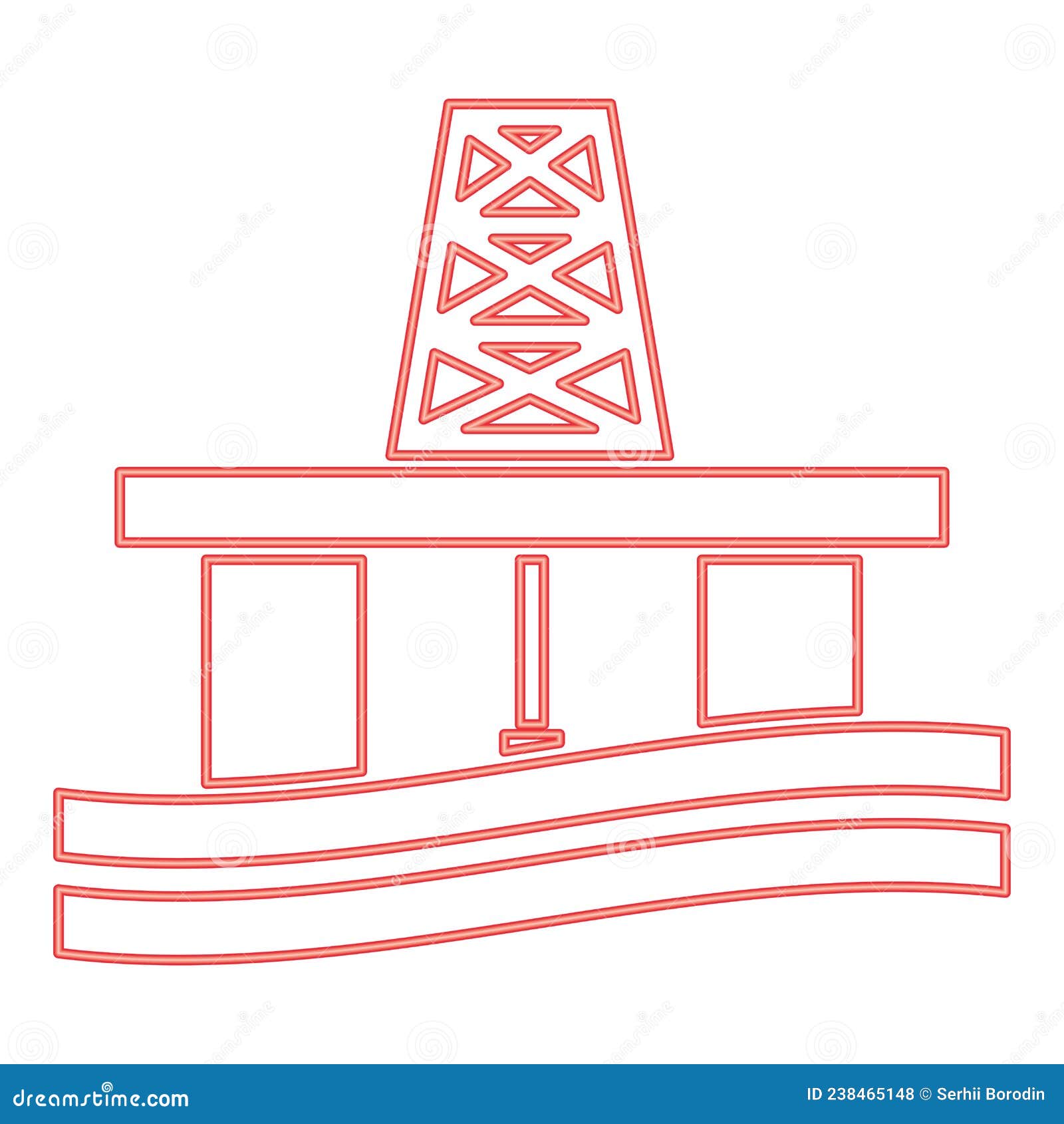 Petroleum Platform Icon Black Color Vector Illustration Simple Image ...
