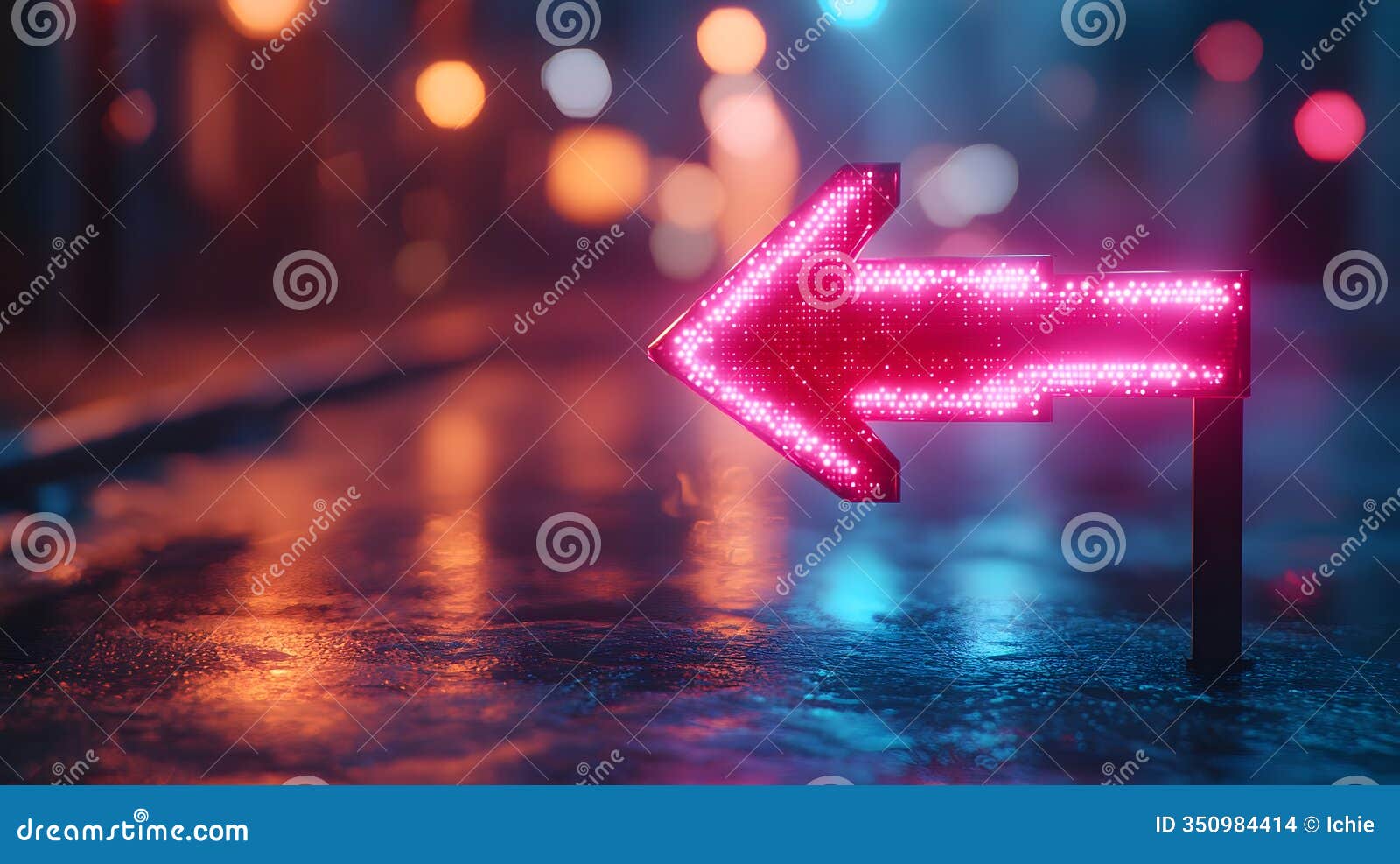Neon Pink Arrow Sign 3D Illustration Stock Illustration - Illustration ...