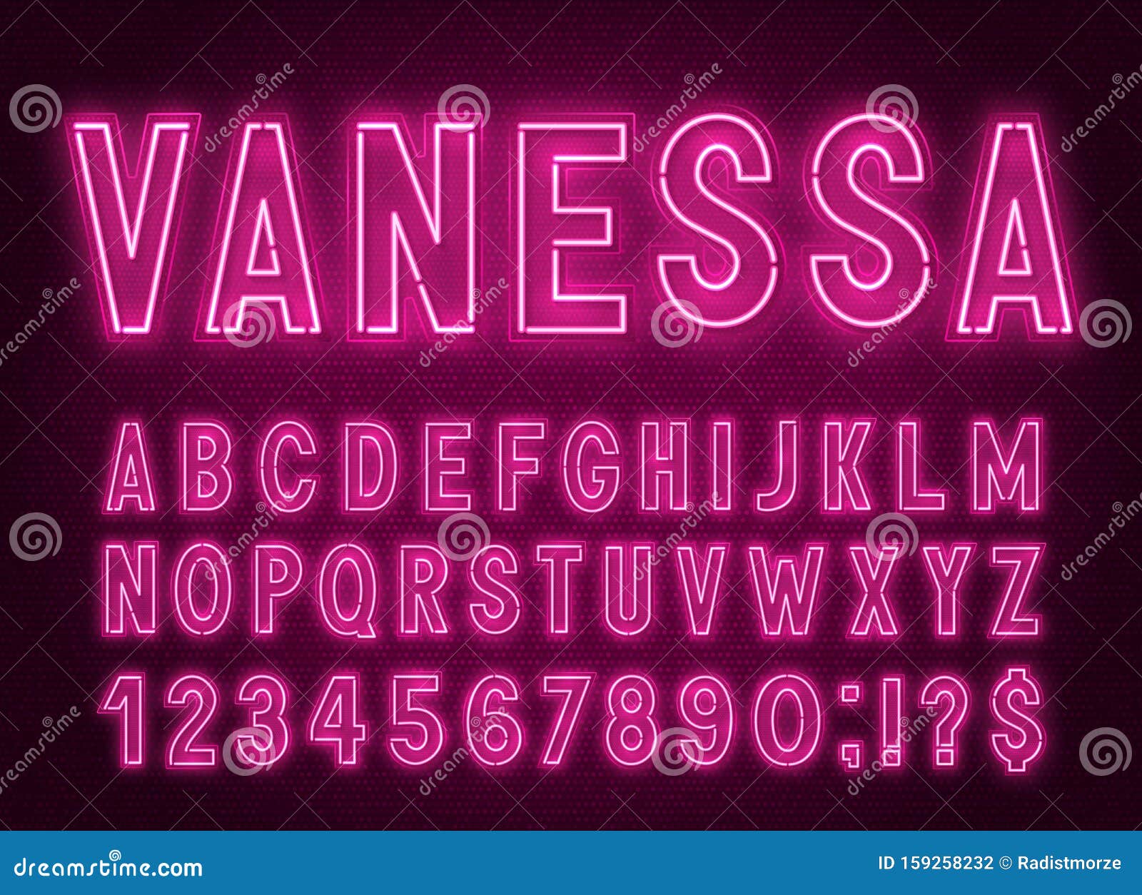 Neon Pink Font, Light Alphabet with Numbers. Stock Vector ... Neon Pink Font, Light Alphabet with Numbers. Stock Vector ...