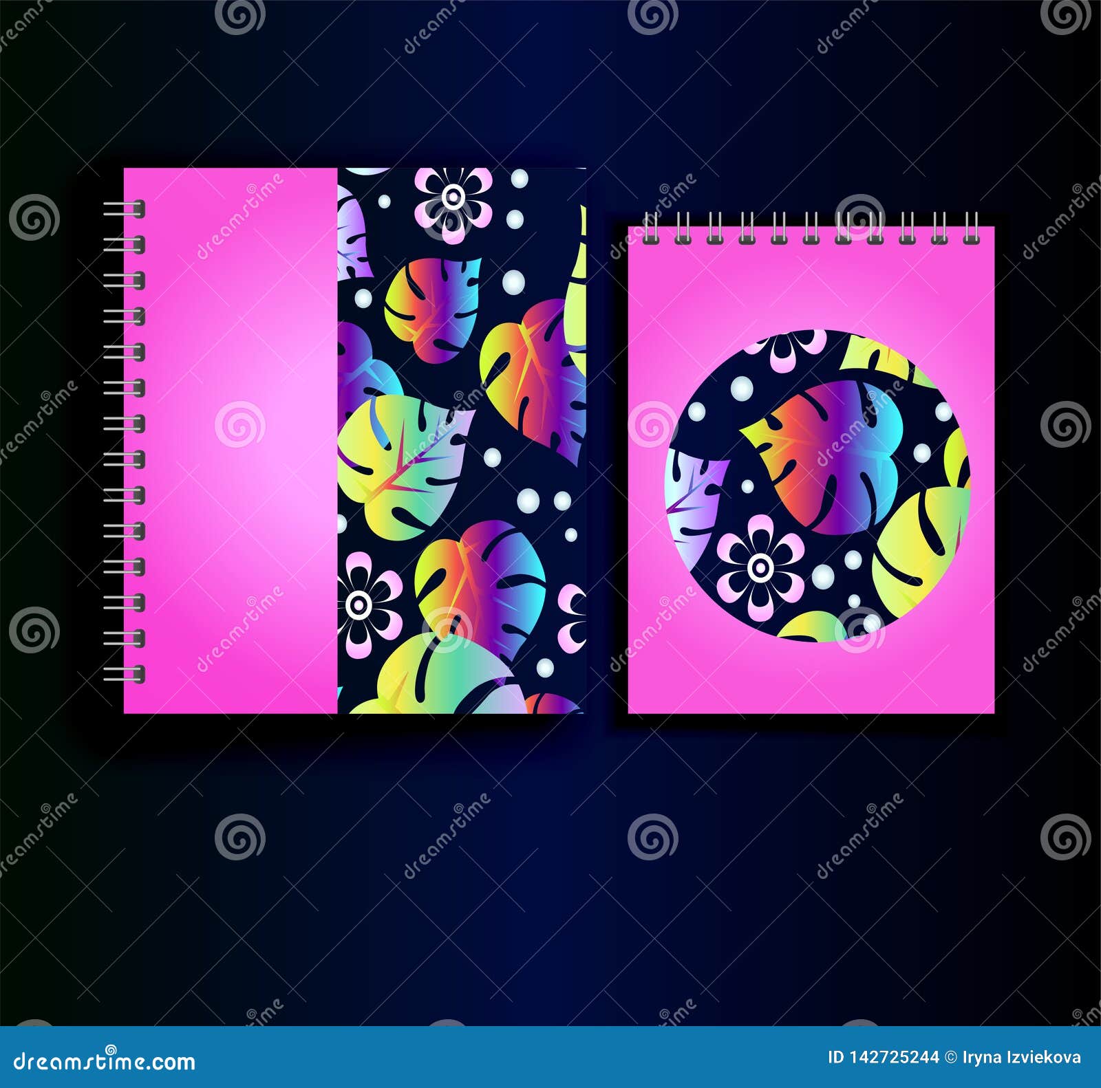 Neon Pink Print for Planner and Diary. Tropic Pattern Stock Vector ...