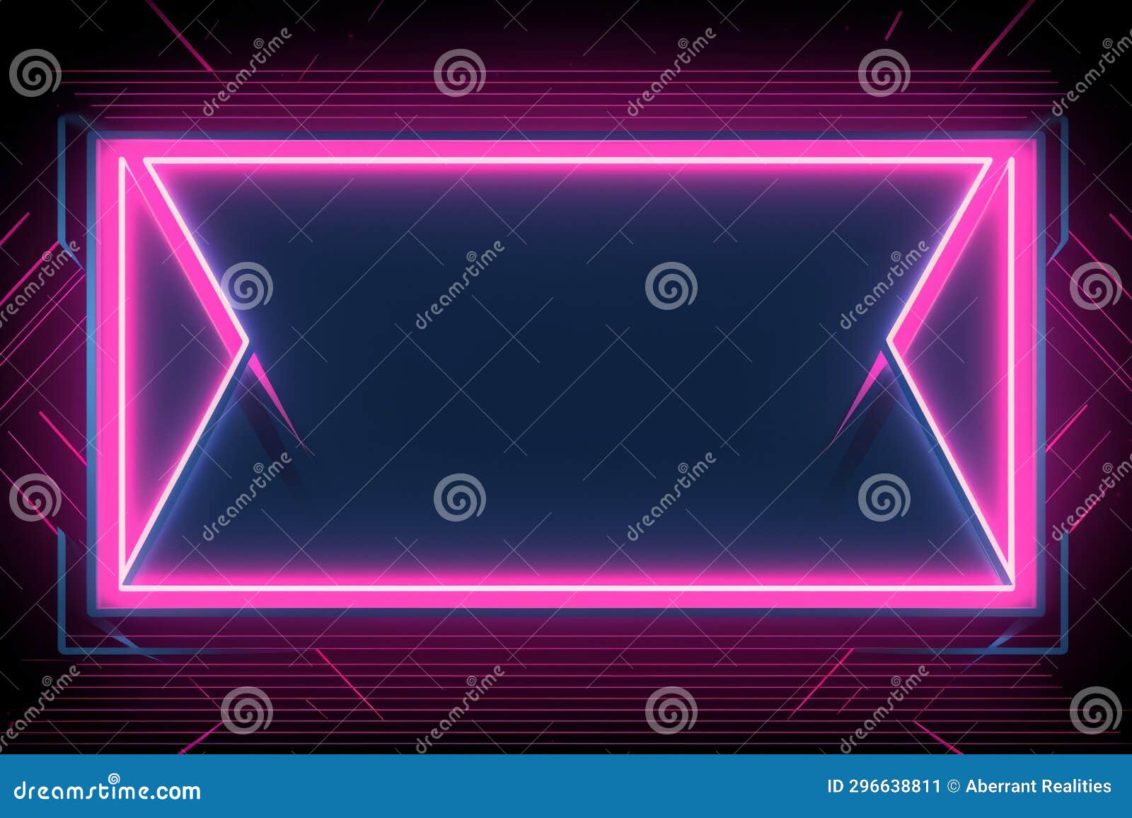 Neon Pink Square Frame on a Black Background Stock Illustration ...