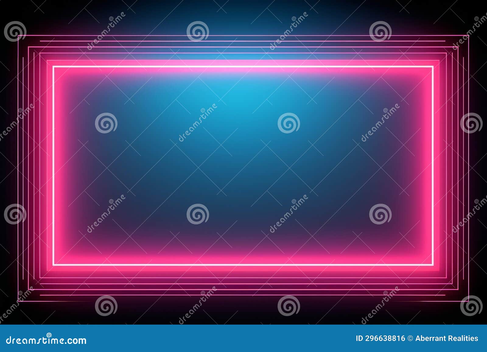 Neon Pink Square Frame on Black Background Stock Illustration ...
