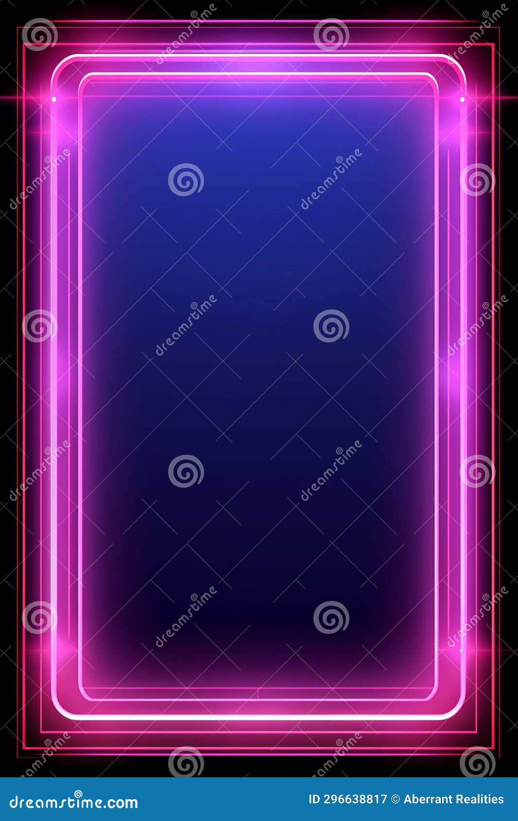 Neon Pink Square Frame on Black Background Stock Illustration ...