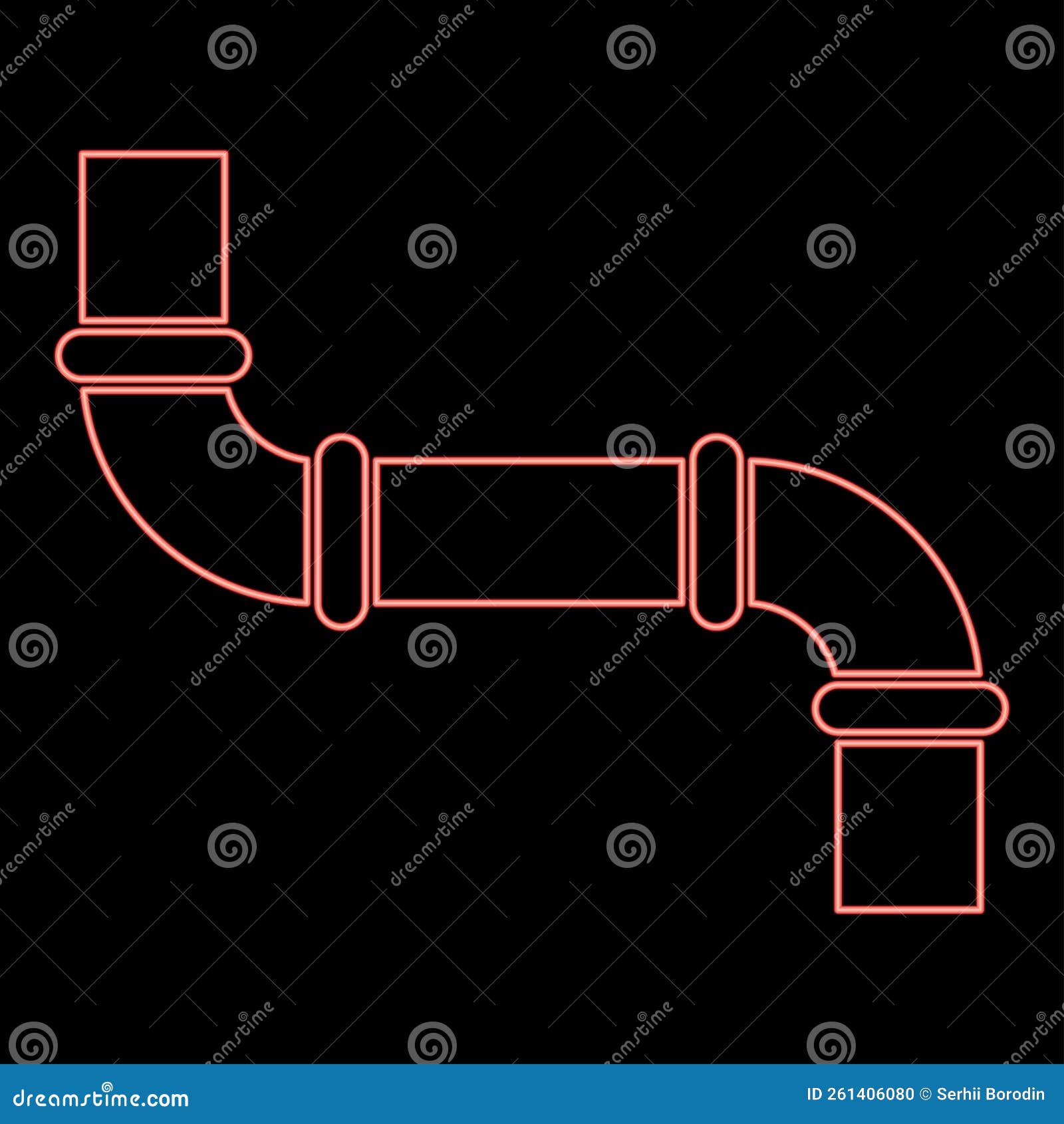 Neon Pipe Red Color Vector Illustration Image Flat Style Stock Vector ...