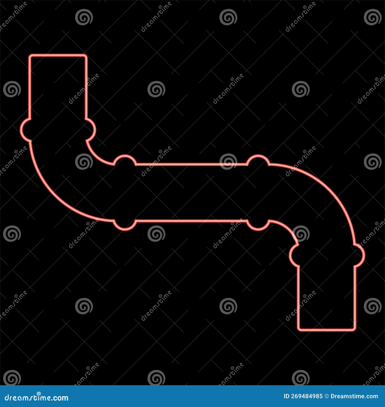 Neon Pipe Red Color Vector Illustration Image Flat Style Stock Vector ...