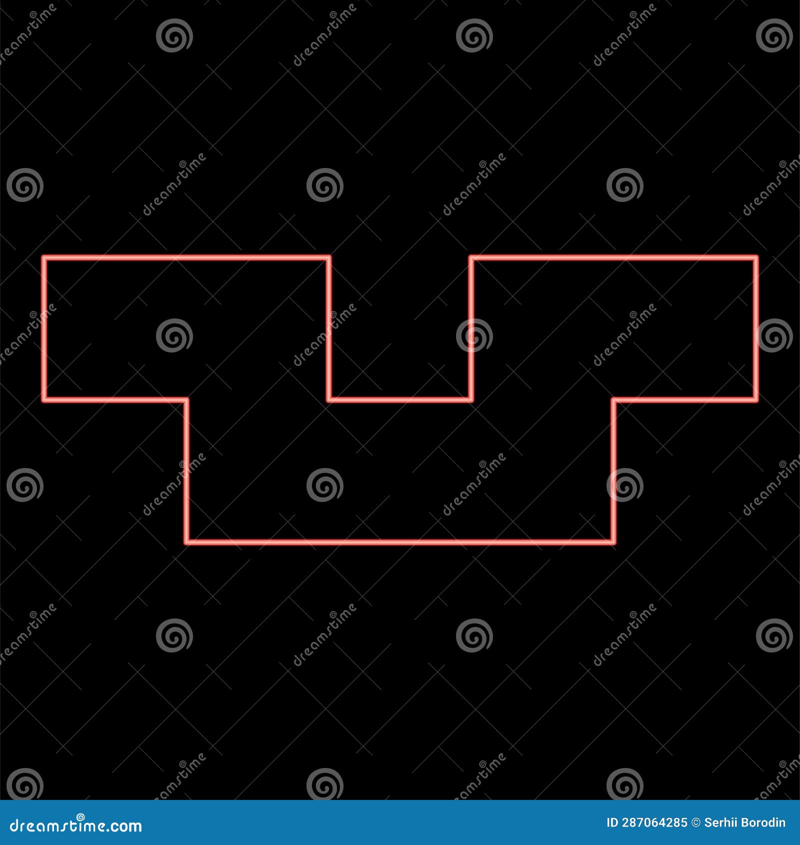 Neon Pit with Square Hole Ground Dimple Red Color Vector Illustration ... Neon Pit with Square Hole Ground Dimple Red Color Vector Illustration ...
