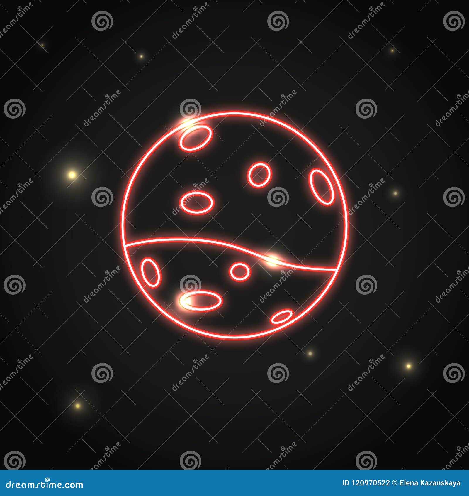 Neon Planet Mars Icon in Thin Line Style Stock Illustration ... Neon Planet Mars Icon in Thin Line Style Stock Illustration ...