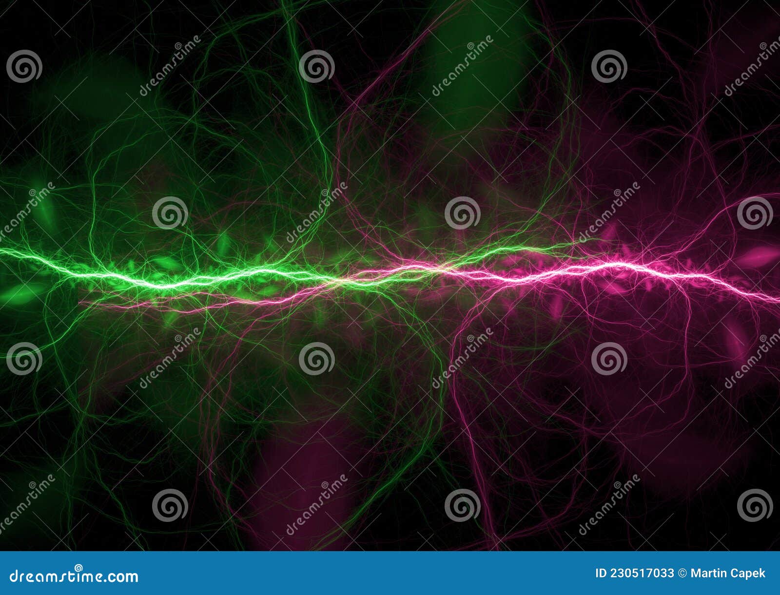 Neon Plasma Lightning, Power Background Stock Illustration ...