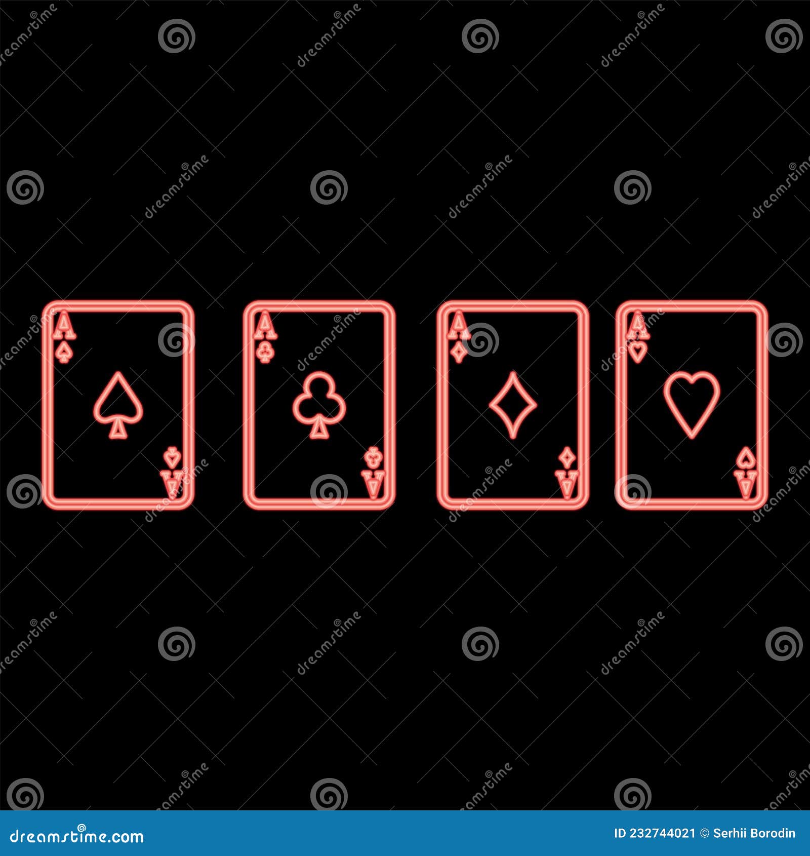 Neon Playing Cards, Zodiac Signs. 54 Black Cards With Neon Signs Of The ...