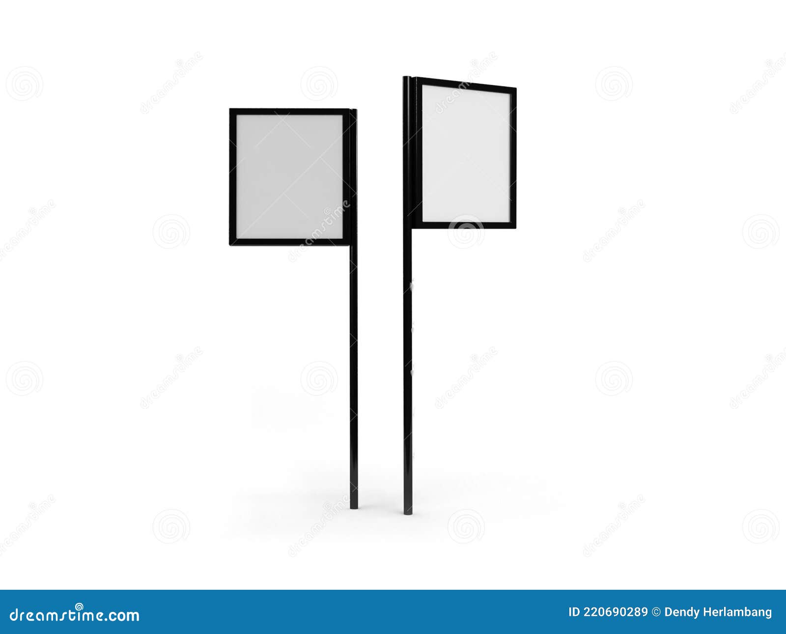 Neon Pole Sign 3D Illustration Mockup Scene Stock Illustration ...