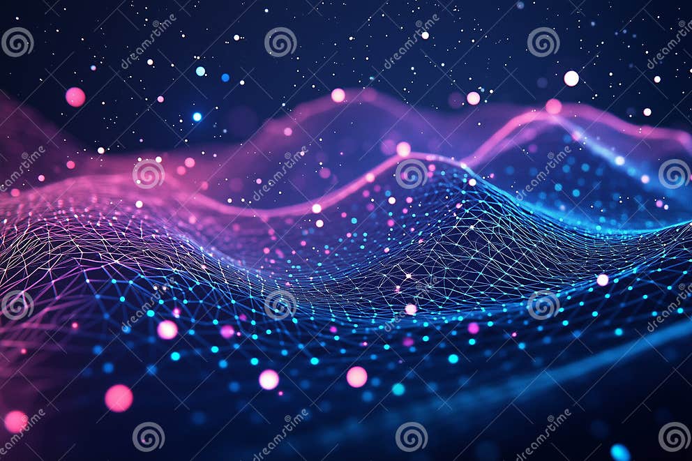 Neon Polygon Texture with Glowing Lines and Depth by Generative Ai ...