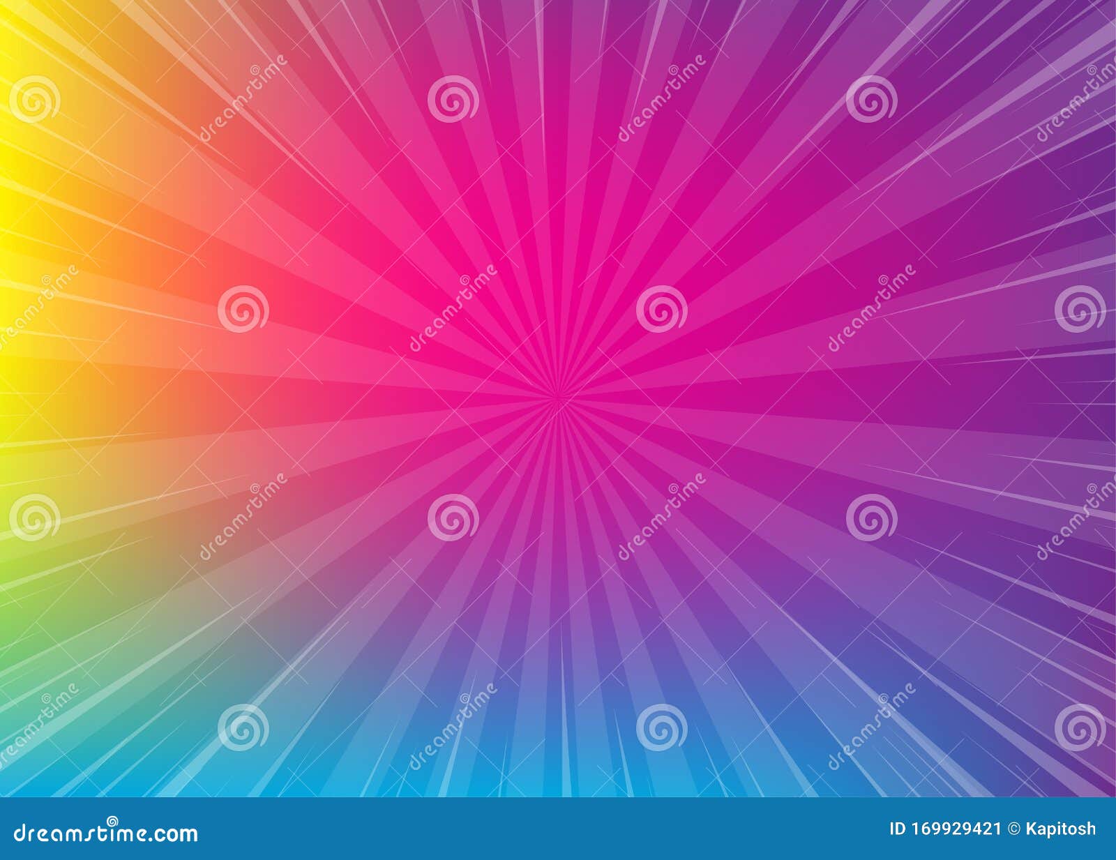 Neon Pop Art Comics Gradient Radial Background Cartoon Vector ...