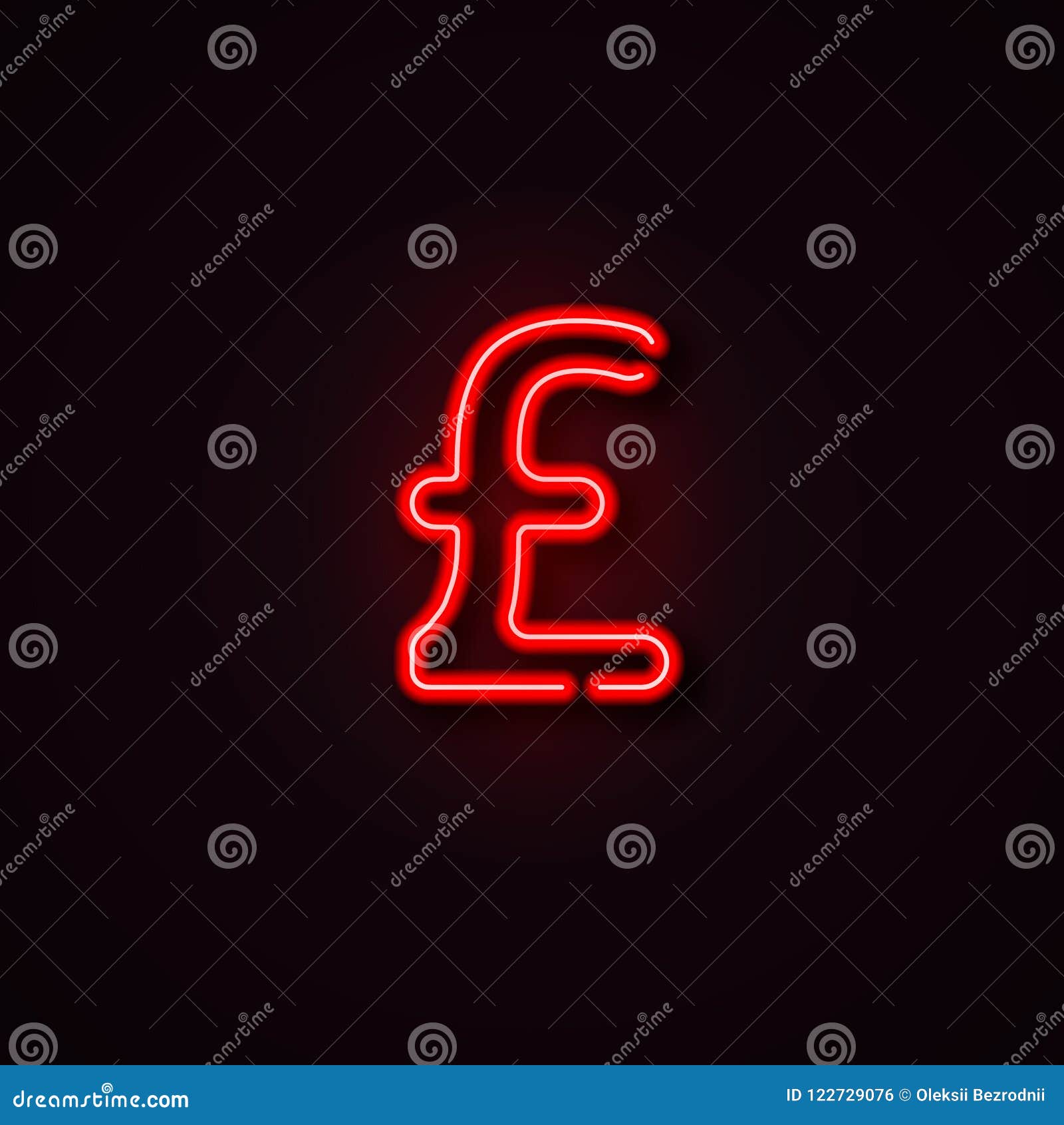 Neon pound symbol vector stock vector. Illustration of element - 122729076