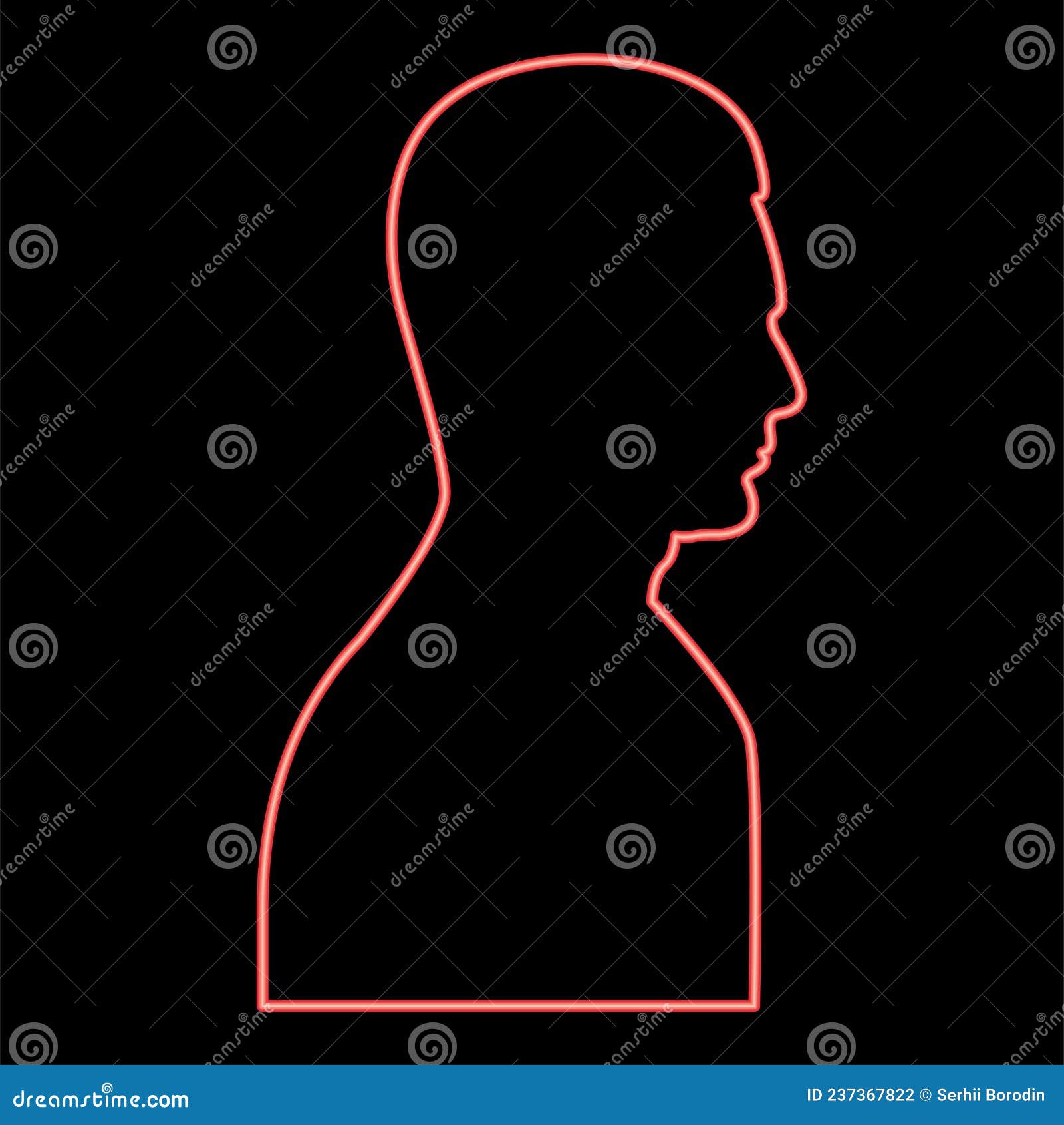 Neon Profile Picture Faceless Avatar Vector Illustration ...