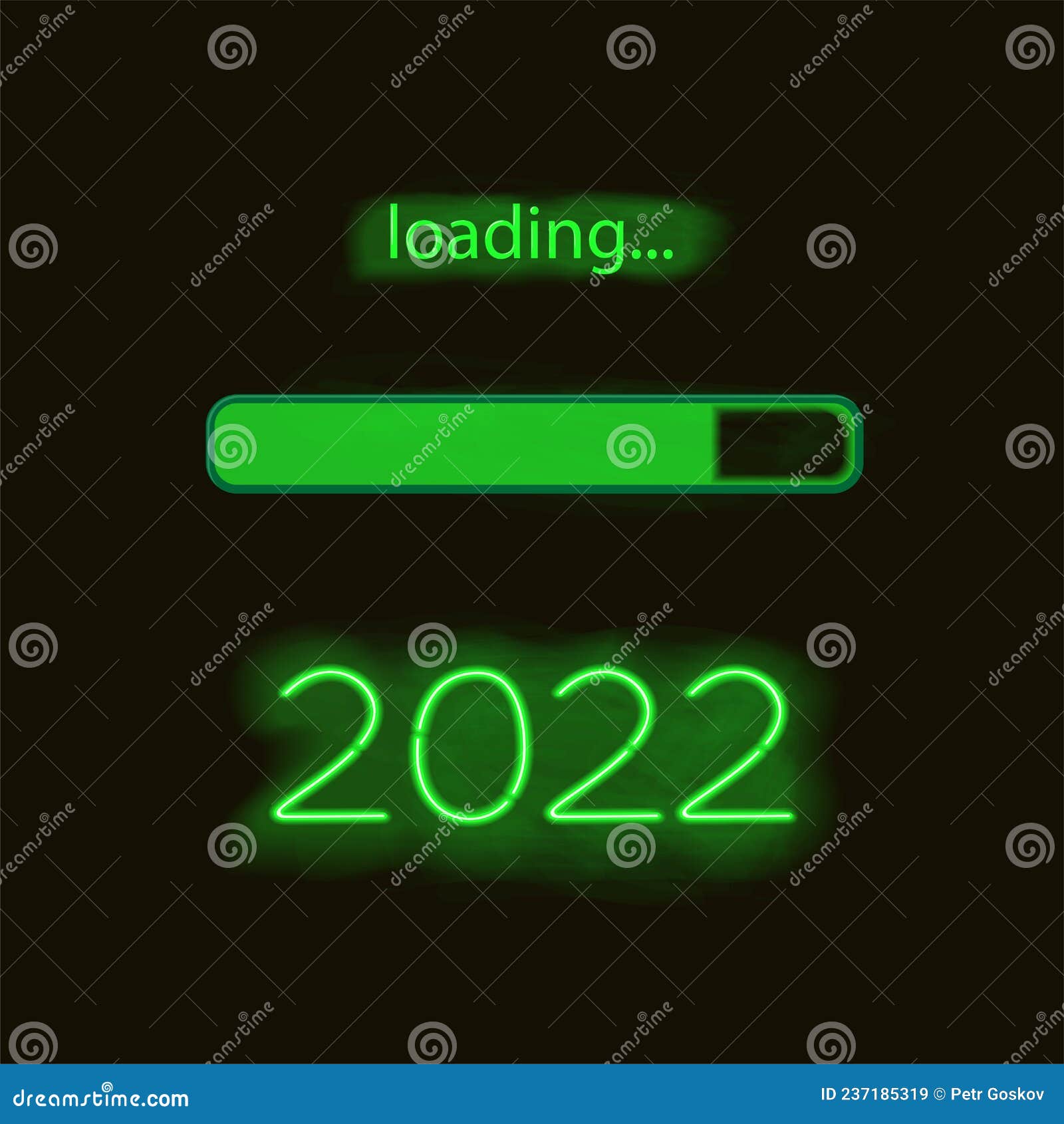 Neon progress bar new year stock vector. Illustration of decoration ...