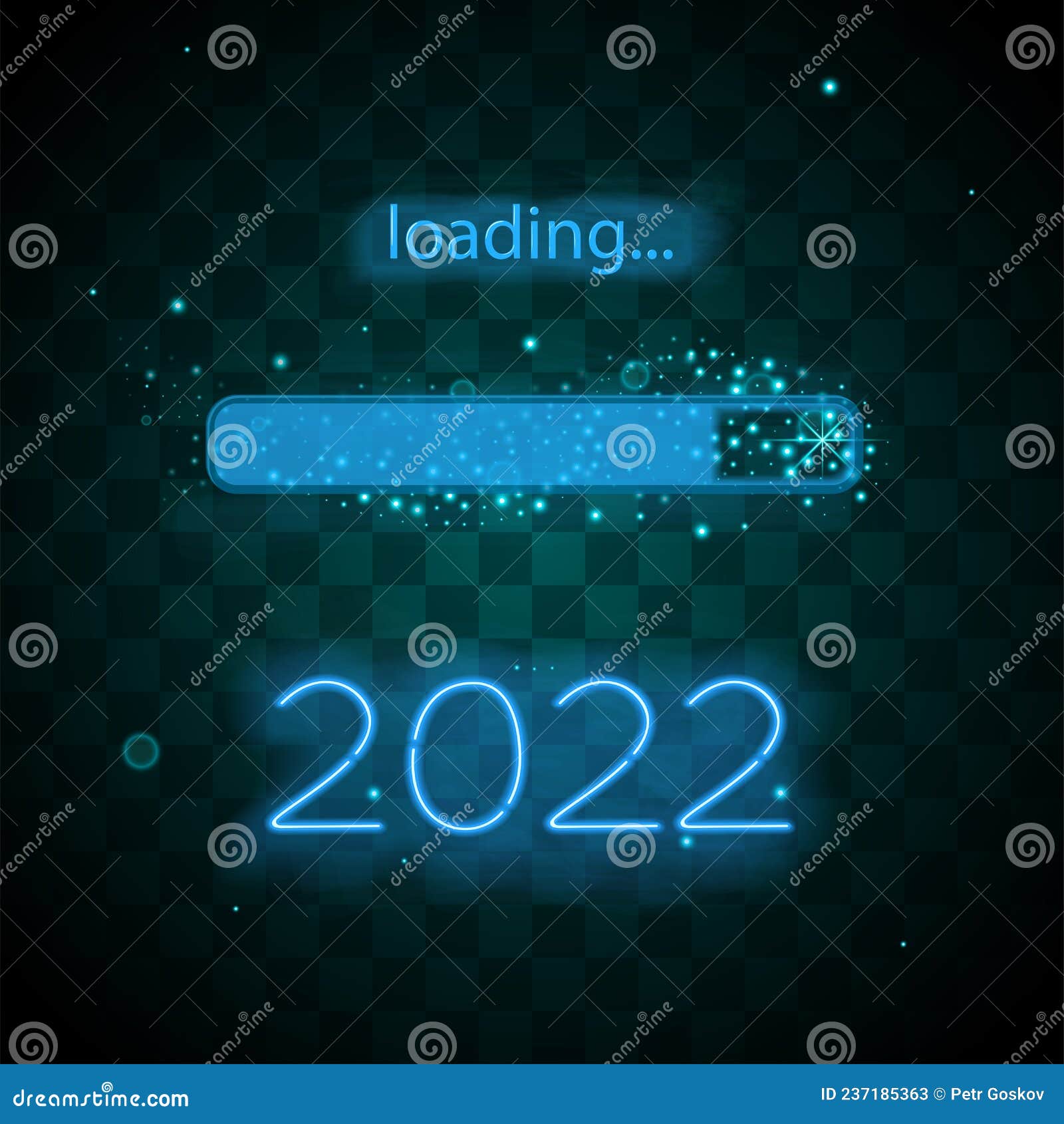 Neon progress bar new year stock vector. Illustration of xmas - 237185363