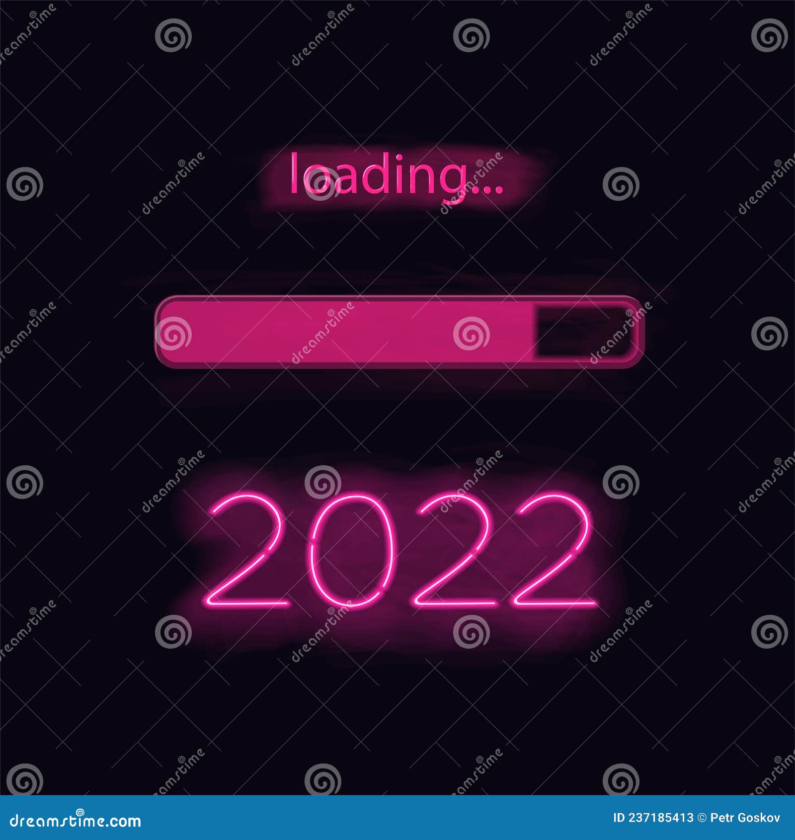 Neon progress bar new year stock vector. Illustration of load - 237185413