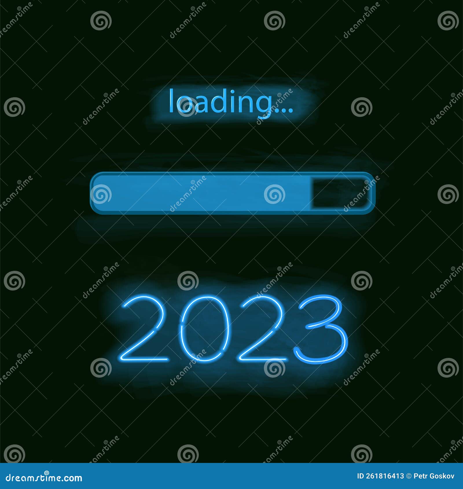 Neon progress bar new year stock vector. Illustration of celebration ...