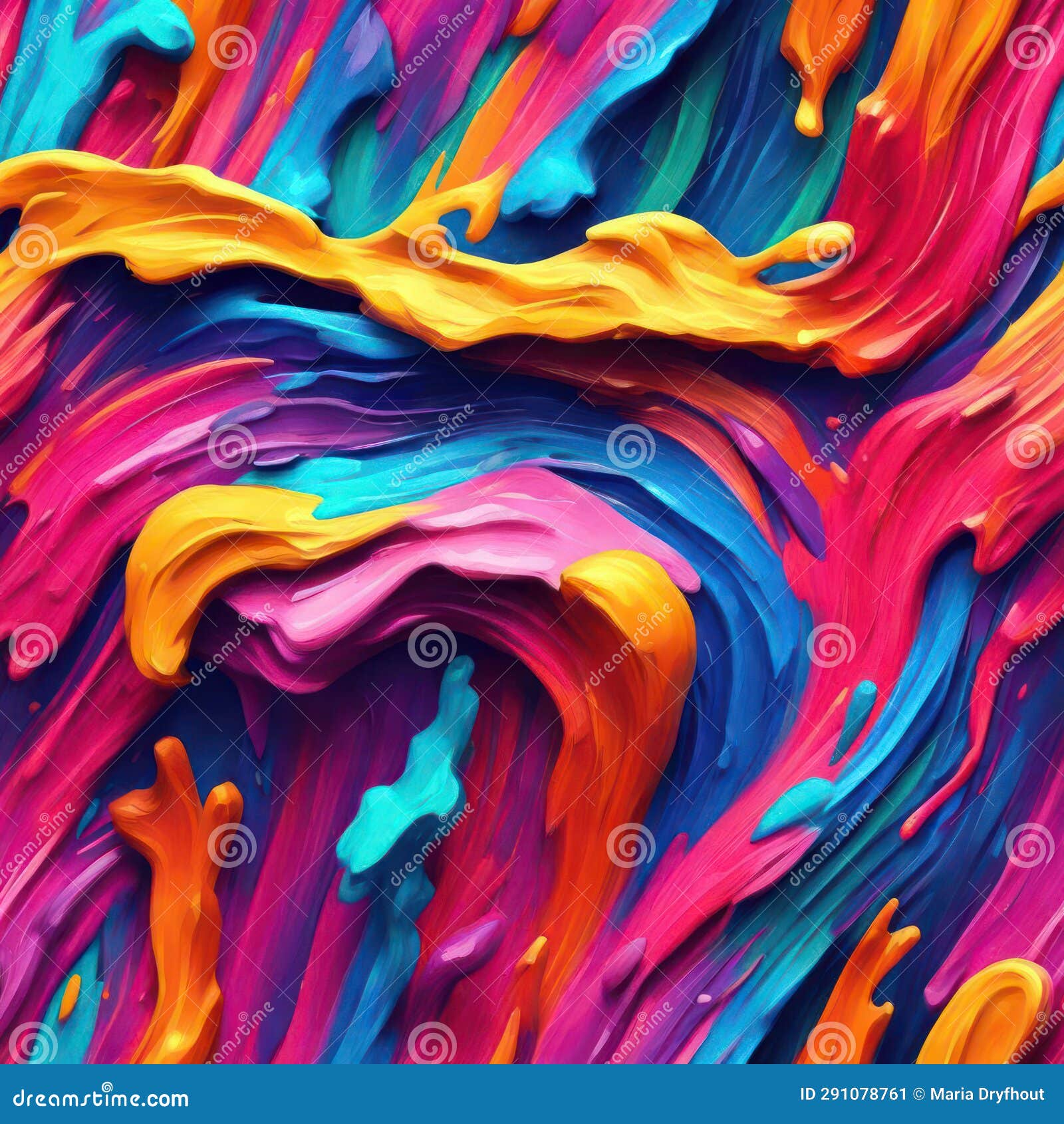 Neon Psychedelic Paint Strokes With Dimension Royalty-Free Stock ...