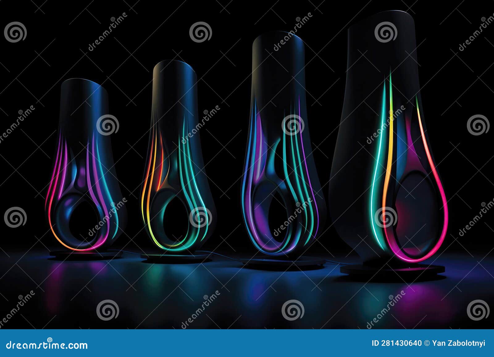 Neon Pulse a Set of Sleek Modern Speakers with Pulsating Neon Lights ...