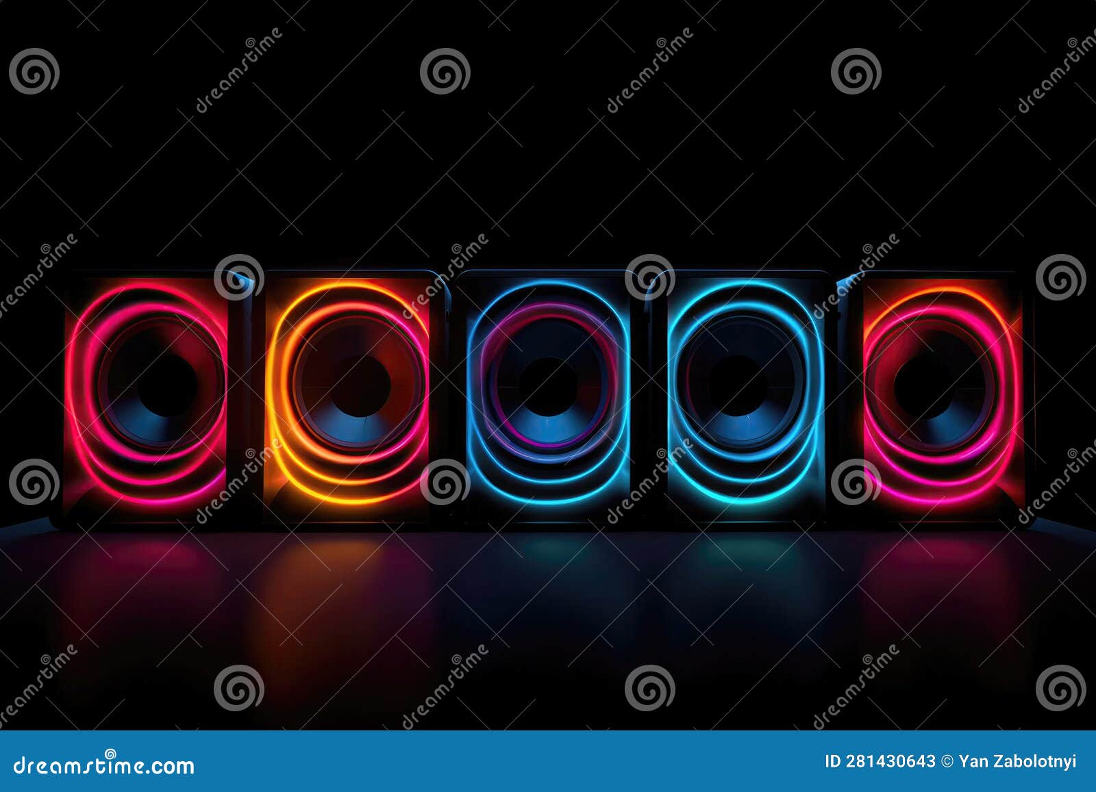 Neon Pulse a Set of Sleek Modern Speakers with Pulsating Neon Lights ...