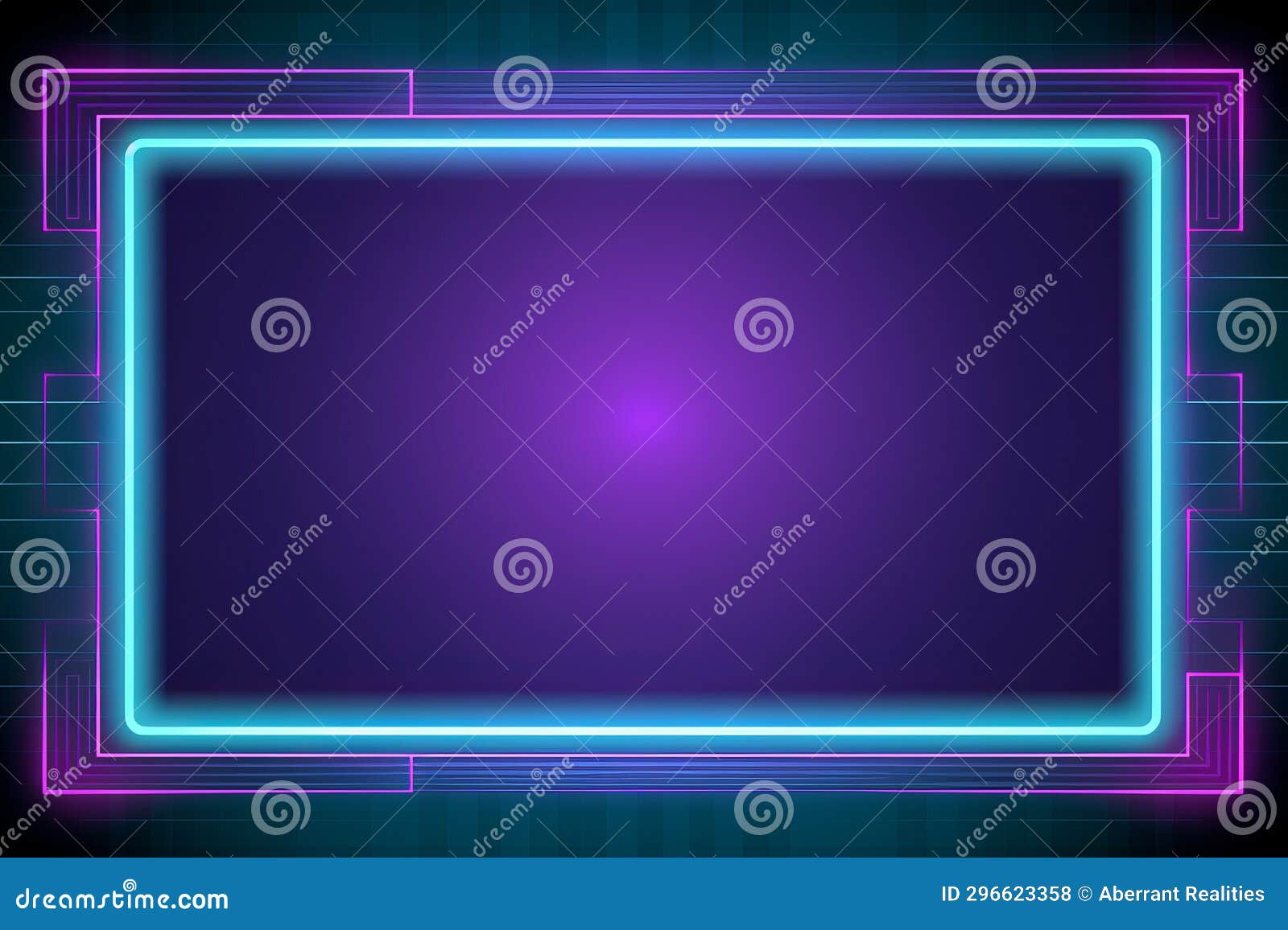A Neon Purple and Blue Frame on a Black Background Stock Illustration ...