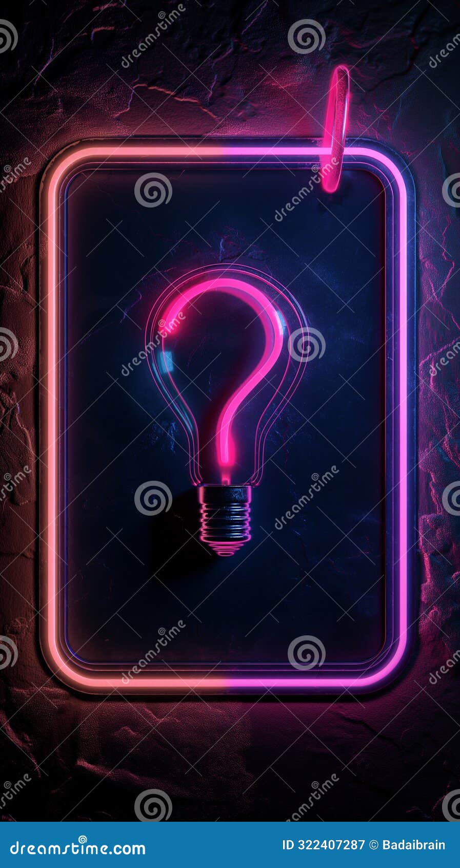 Neon Question Mark Against a Lamp Stock Illustration - Illustration of ...