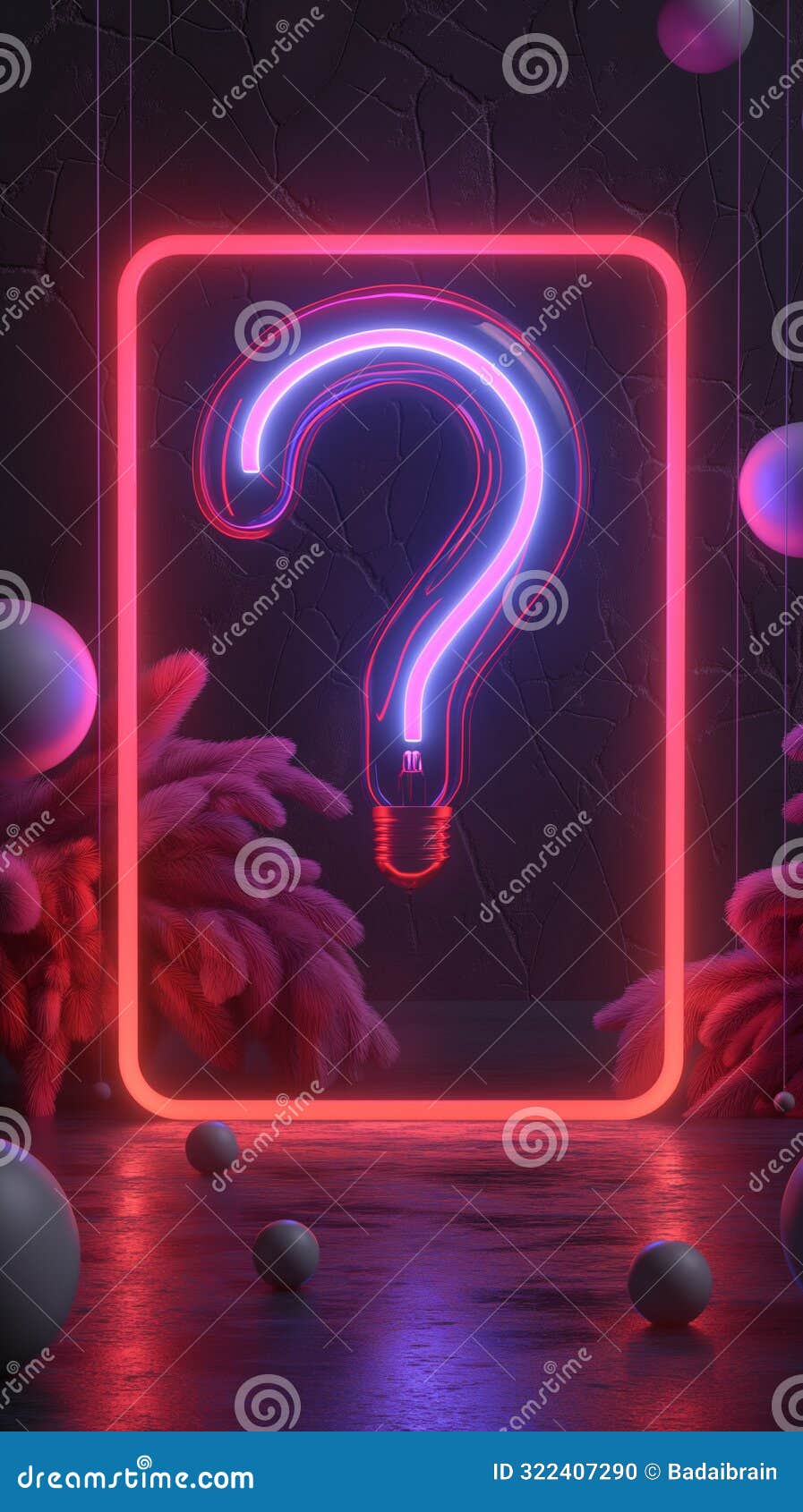 Neon Question Mark Icon. Glowing Neon Question Sign, Outline Query ...