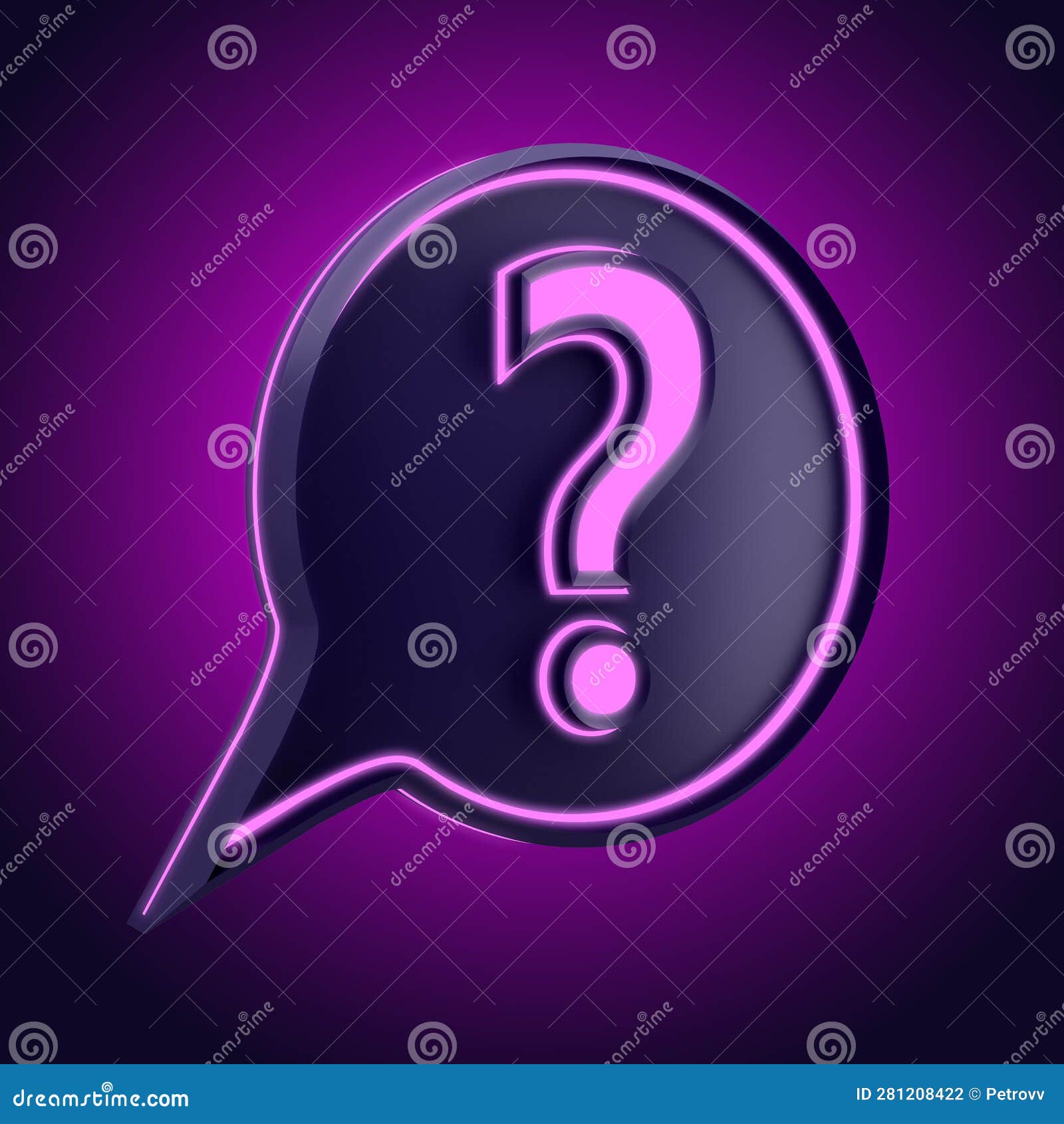 Neon Question Mark in Bubble Stock Illustration - Illustration of ...