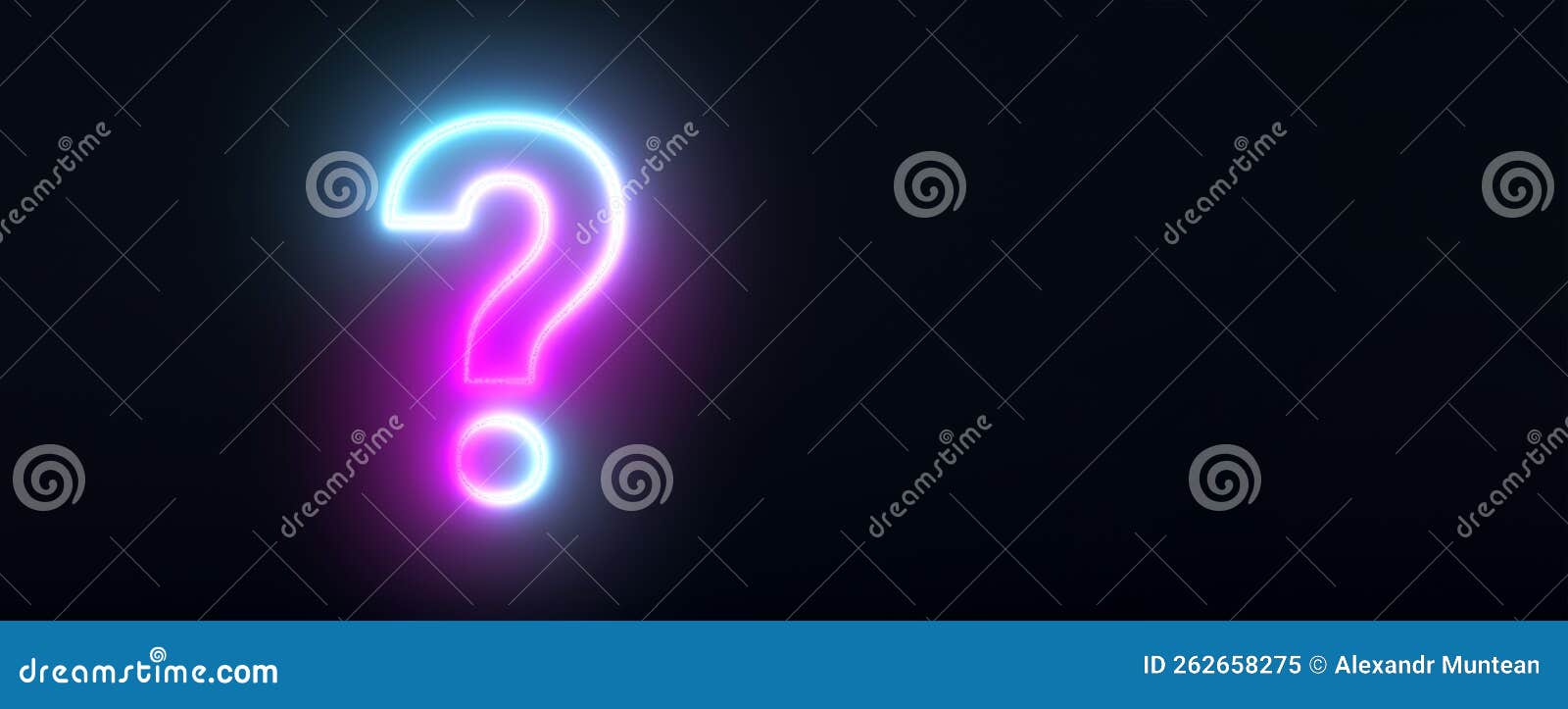 Neon Question Mark Panoramic Layout Stock Image | CartoonDealer.com ...